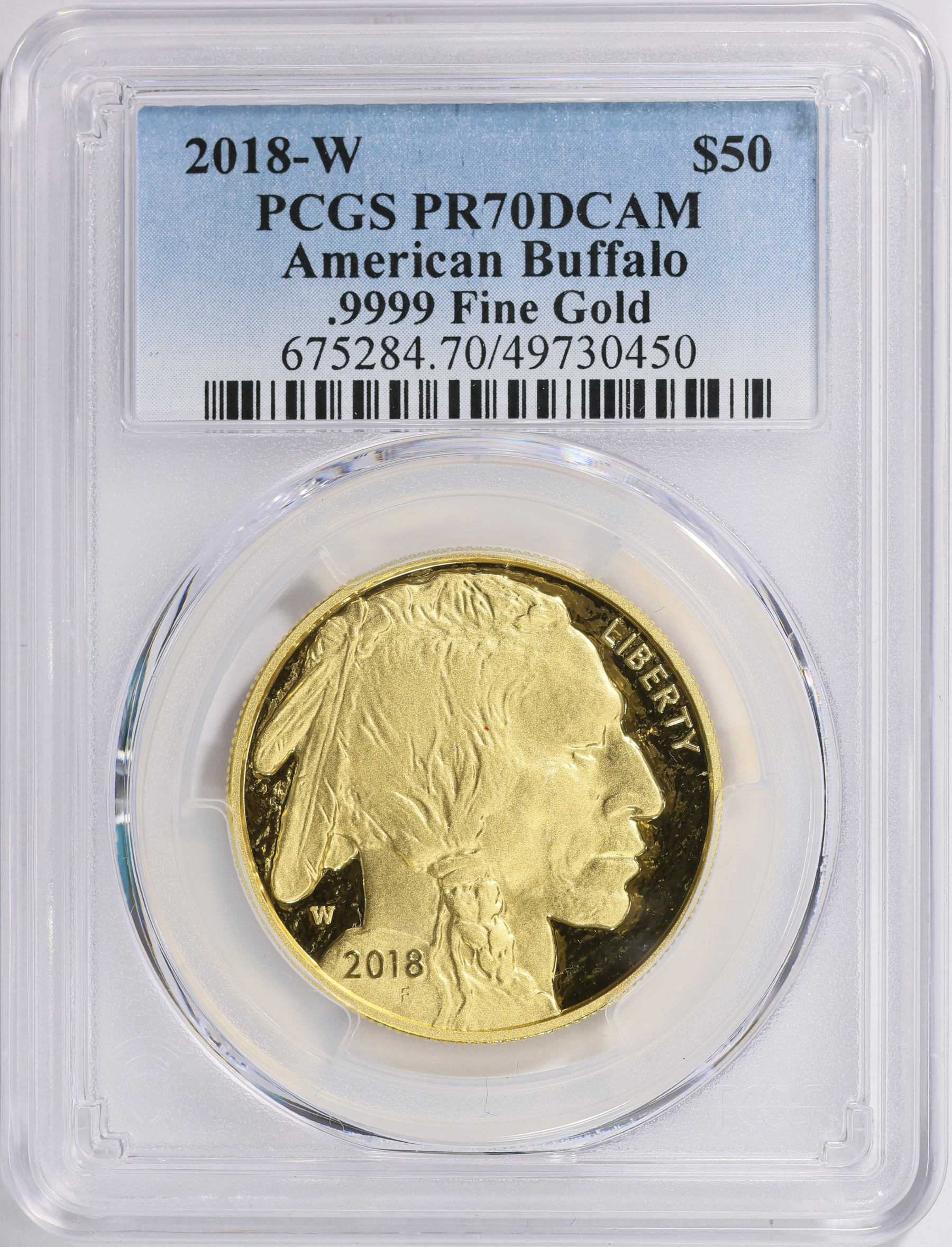 2018-W $50 One-Ounce Gold American Buffalo PCGS Proof-70 DCAM (Item 1851448) | GreatCollections ...