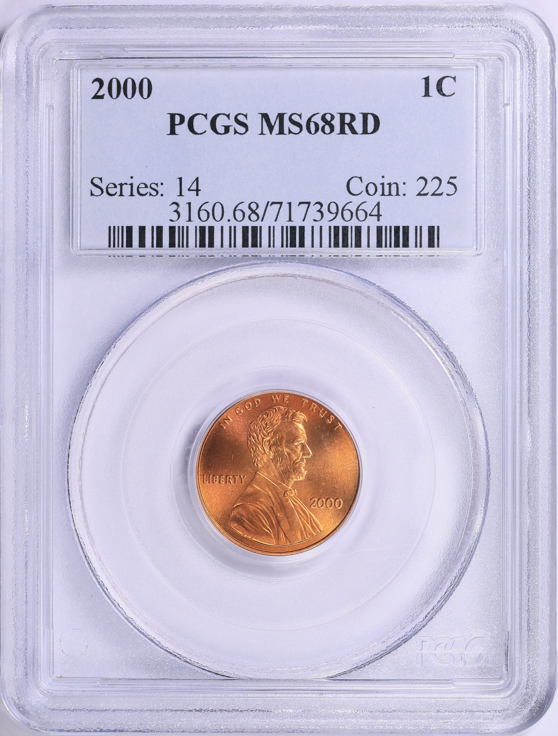 2000 Lincoln Cent PCGS MS-68 RD (Item 1851494) | GreatCollections Coin ...