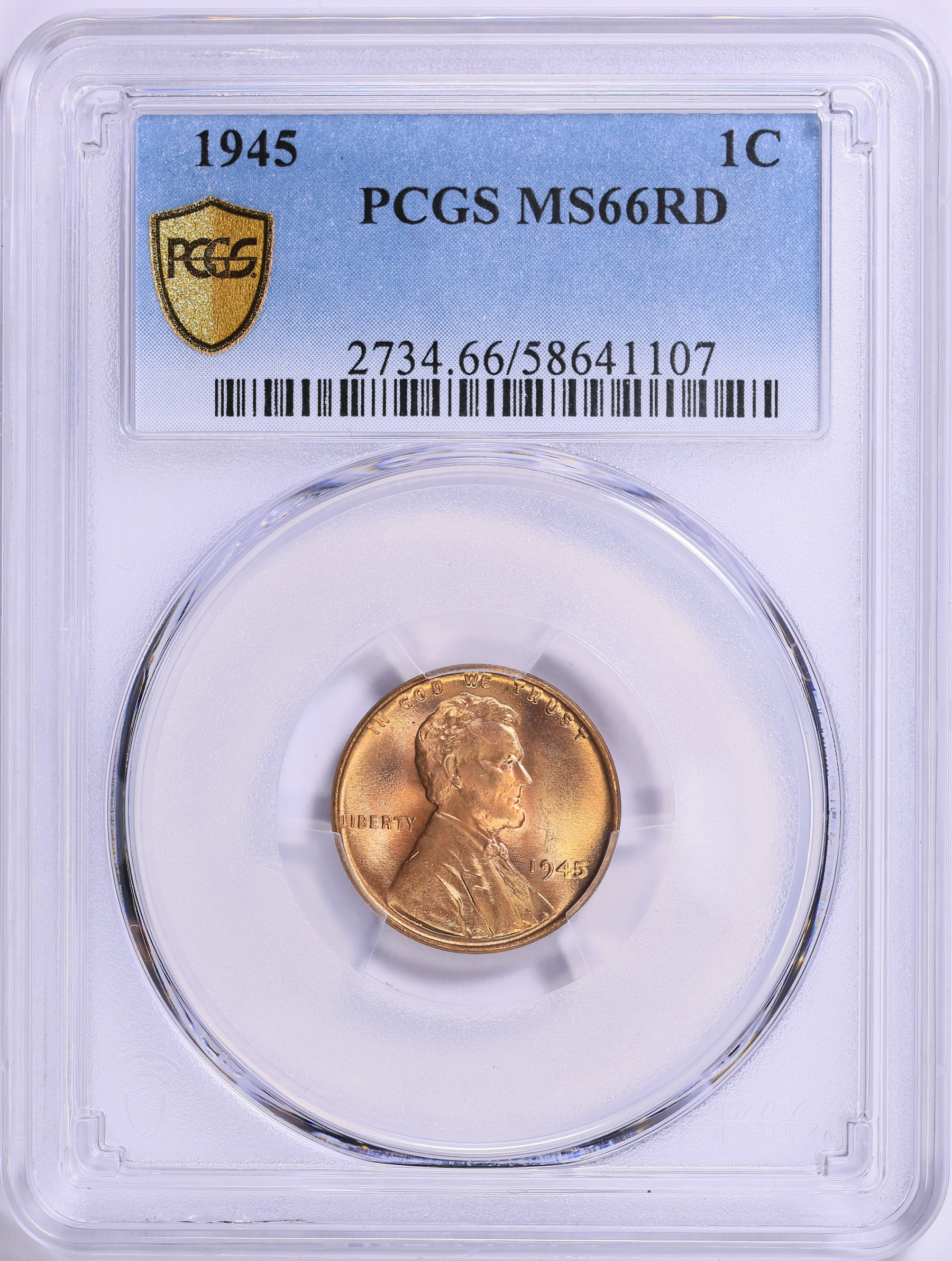 1945 Lincoln Cent PCGS MS-66 RD (Item 1851507) | GreatCollections Coin Auctions