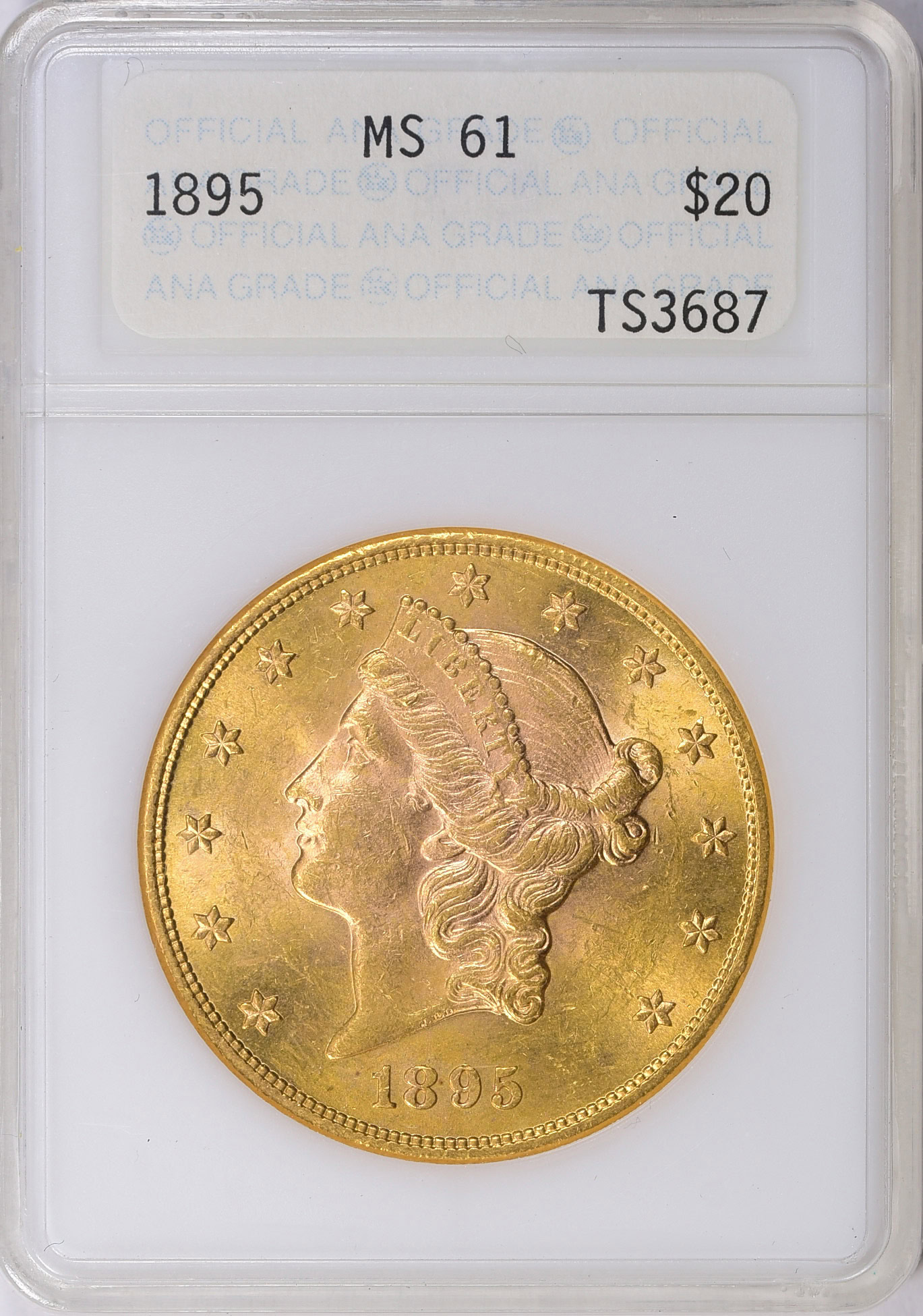 1895 Liberty Gold Double Eagle ANACS MS-61 OH (Item 1851585) | GreatCollections Coin Auctions