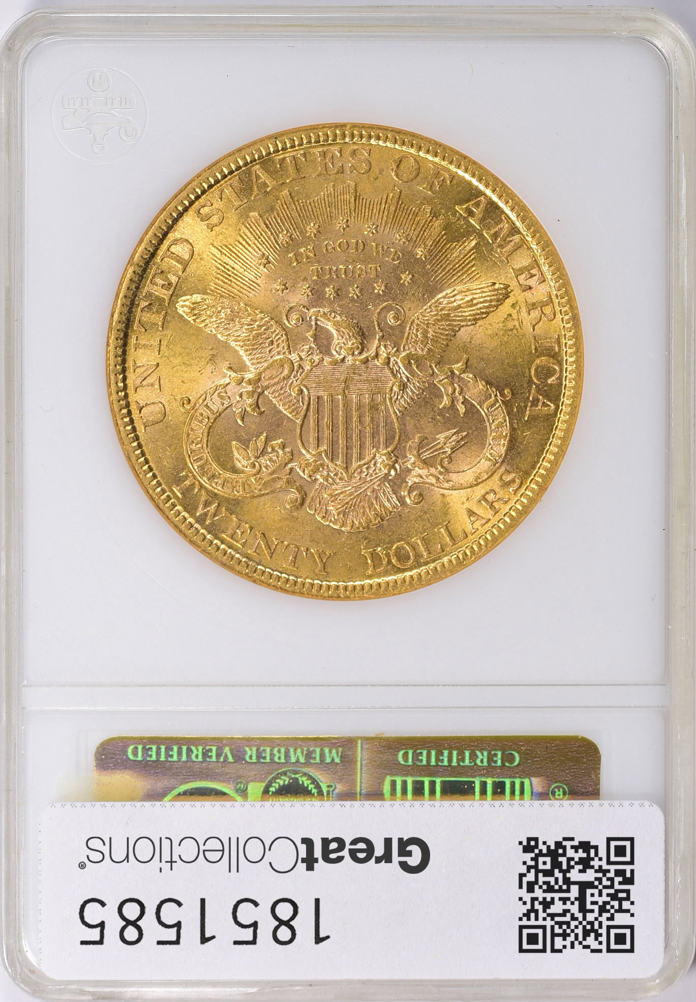 1895 Liberty Gold Double Eagle ANACS MS-61 OH (Item 1851585) | GreatCollections Coin Auctions
