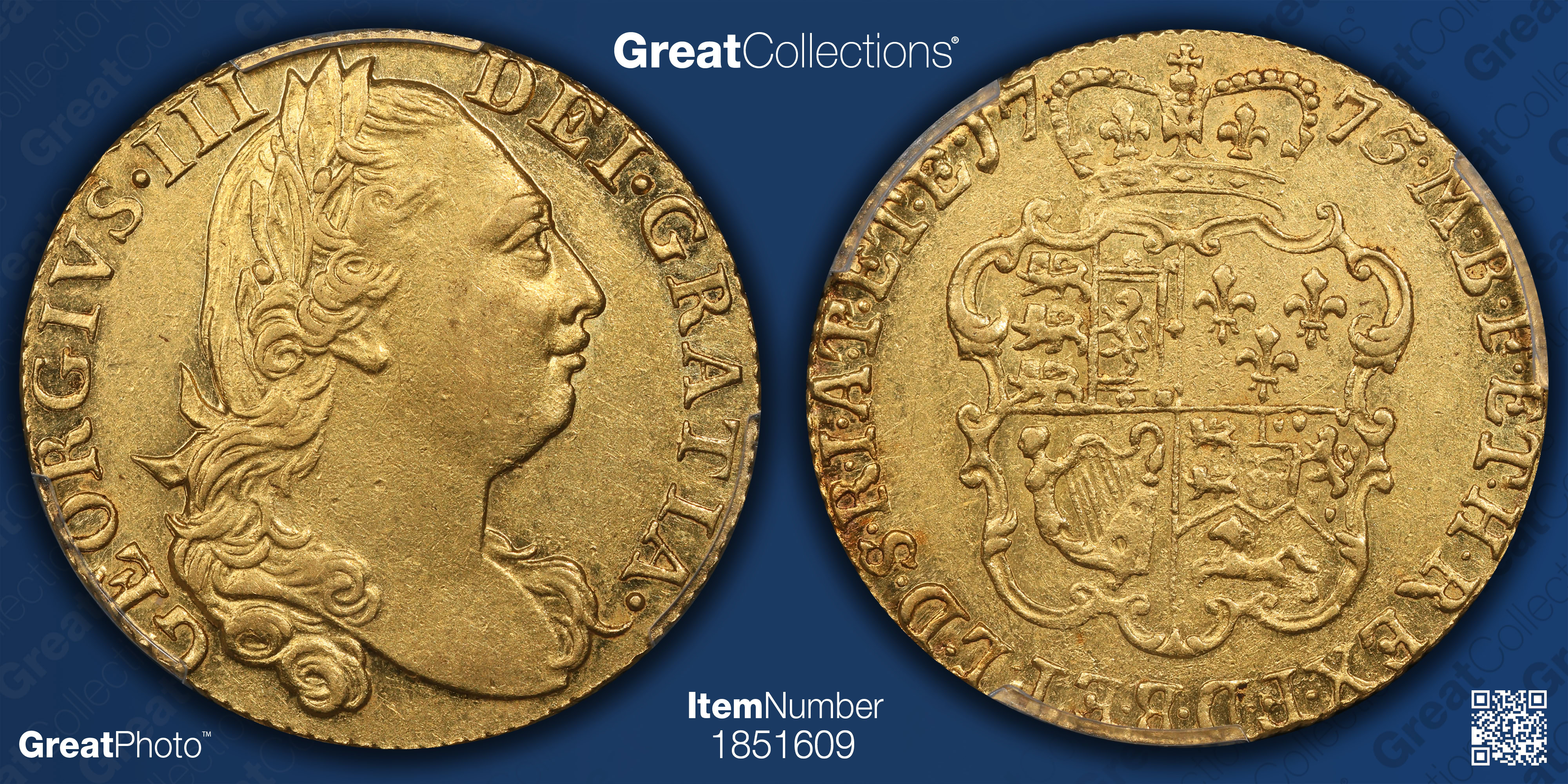 Great Britain 1775 Gold Guinea KM-604 PCGS AU-53 (AGW = 0.2476 oz ...
