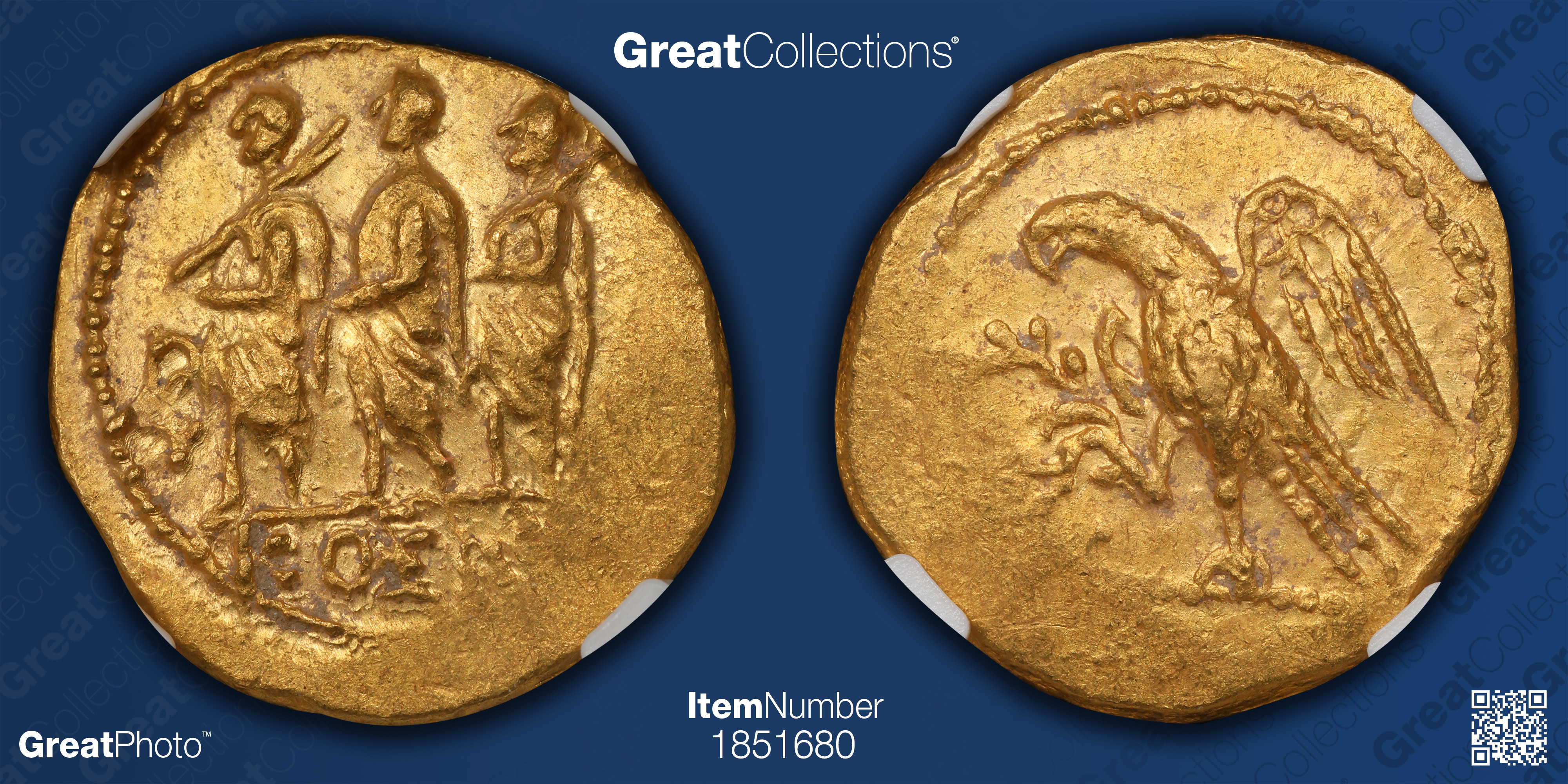 Ancient Thrace, Koson After 54 B.C. Gold Stater (8.55gms) NGC AU Strike ...