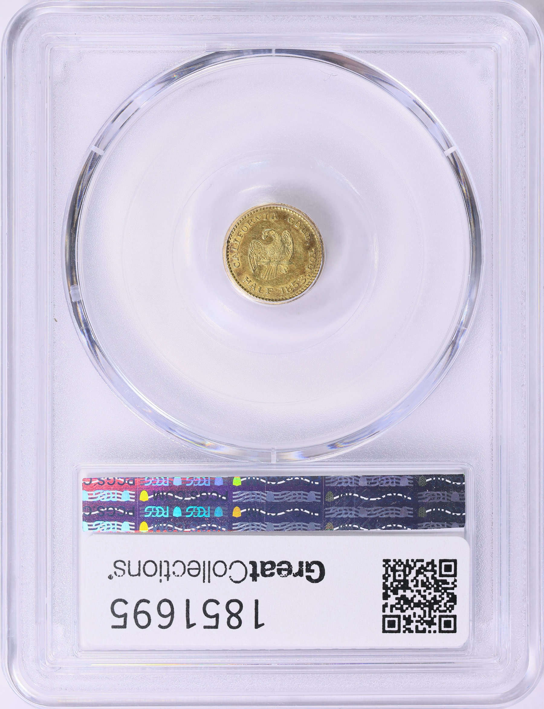 1853 California Fractional Gold 50c BG-412 Eagle PCGS AU-58 (Item ...