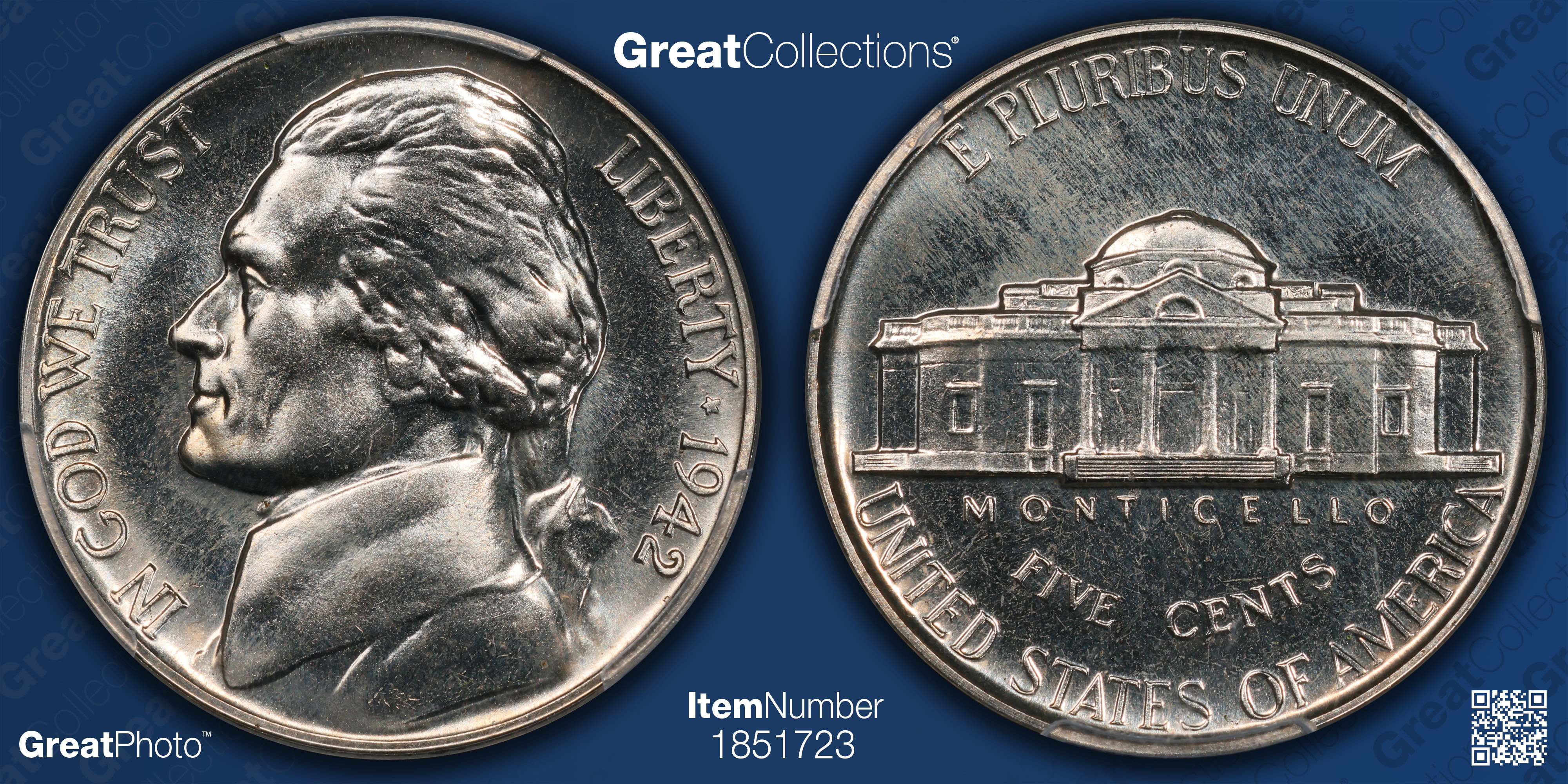 1942 Jefferson Nickel Type 1 PCGS Proof-65 (Item 1851723 ...