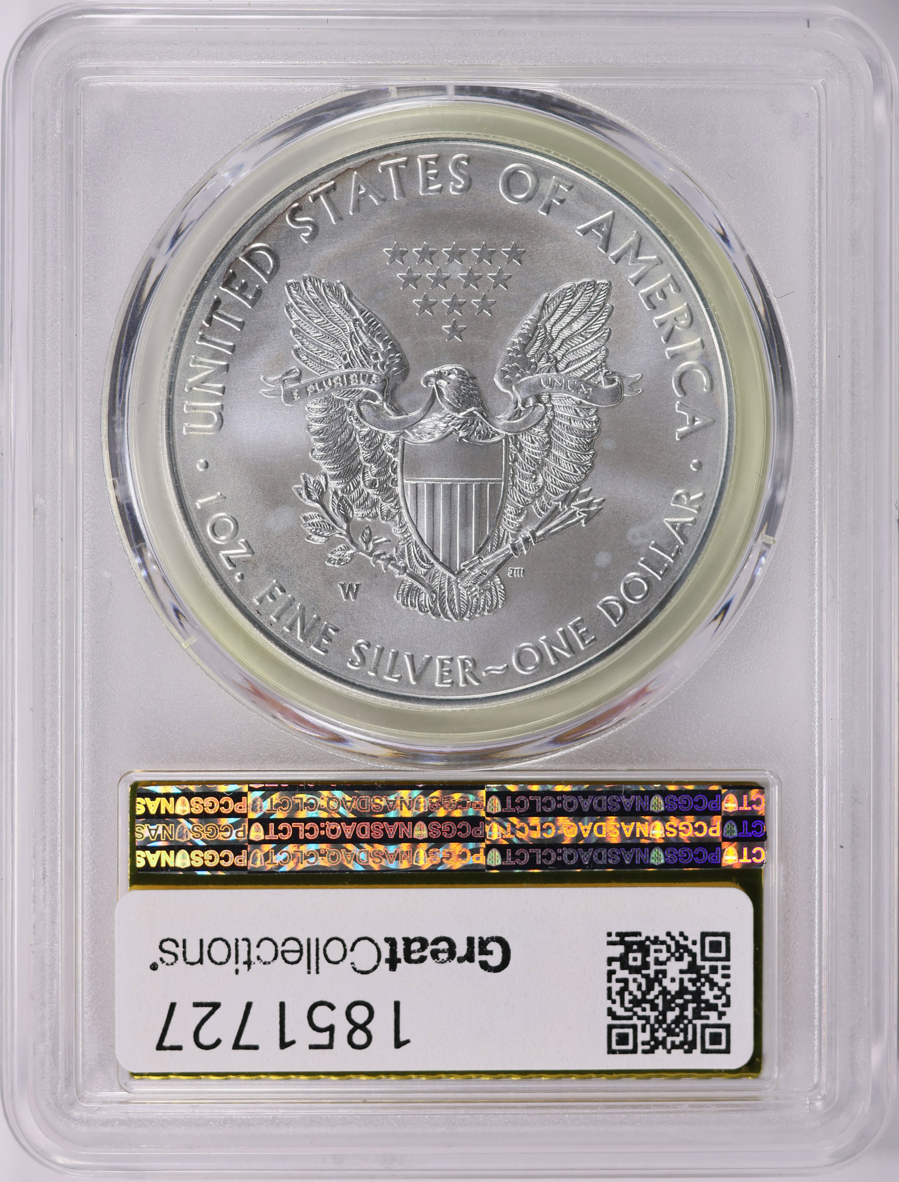 2017-W $1 Silver Eagle Burnished First Day of Issue PCGS SP-70 (Gold Foil Label) (Item 1851727 ...