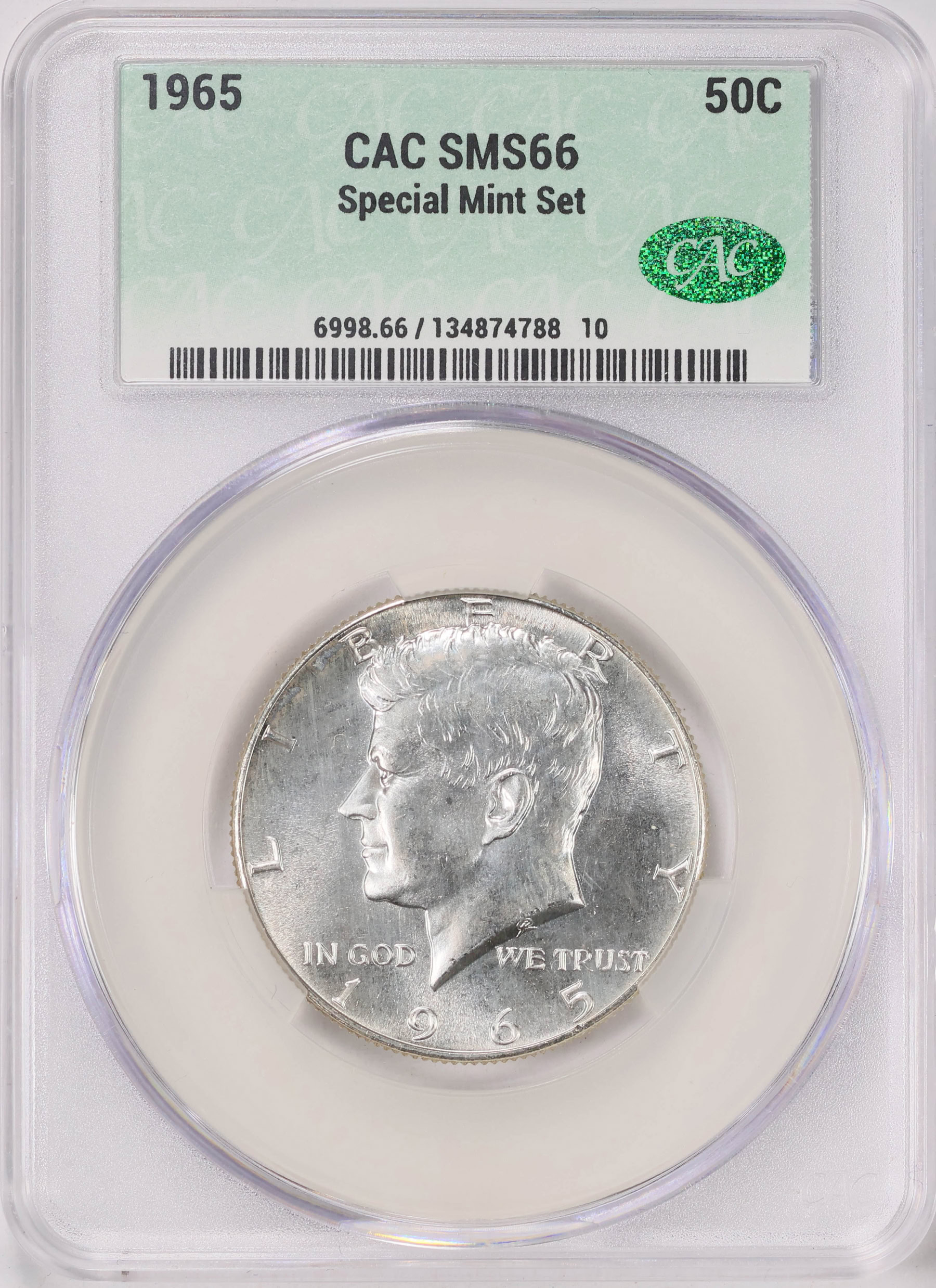 1965 Kennedy Half Dollar SMS CACG SP-66 (Item 1851738) | GreatCollections Coin Auctions