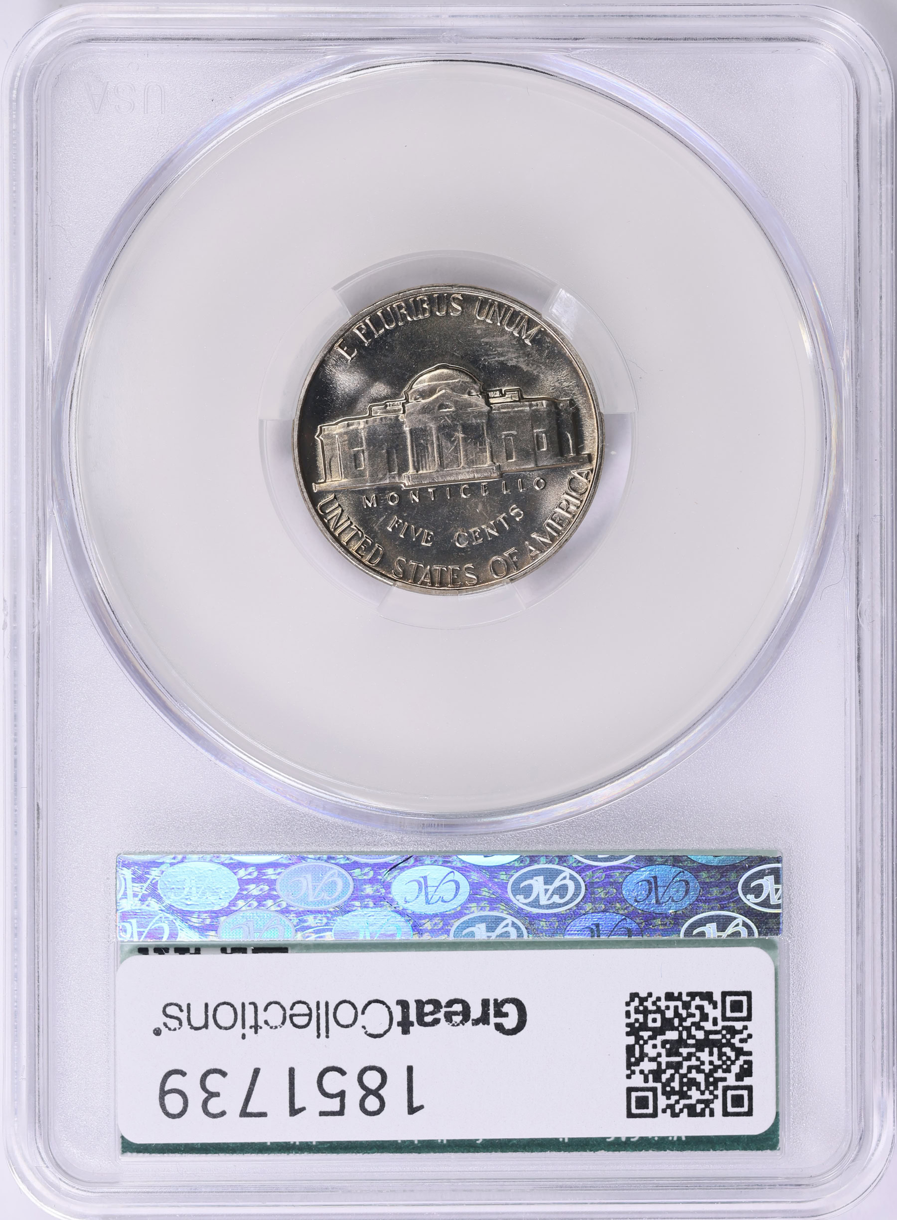 1965 Jefferson Nickel SMS CACG SP-65 (Item 1851739) | GreatCollections ...
