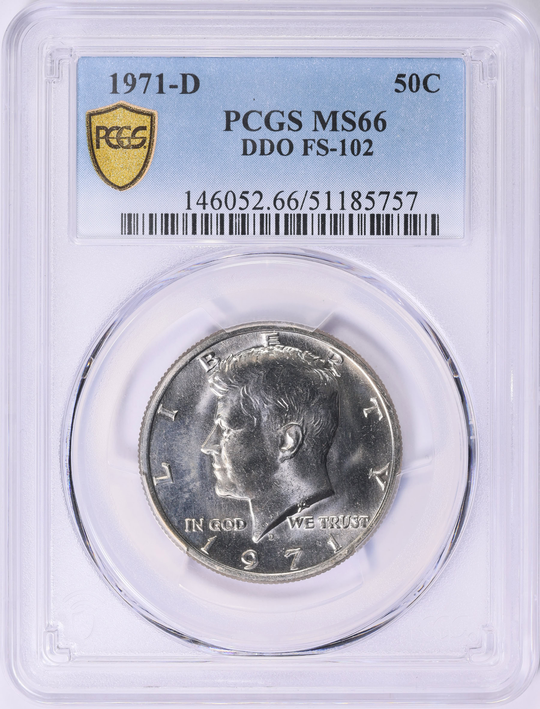 1971-D Kennedy Half Dollar Doubled Die Obverse FS-102 PCGS MS-66 (Item 1851764 ...