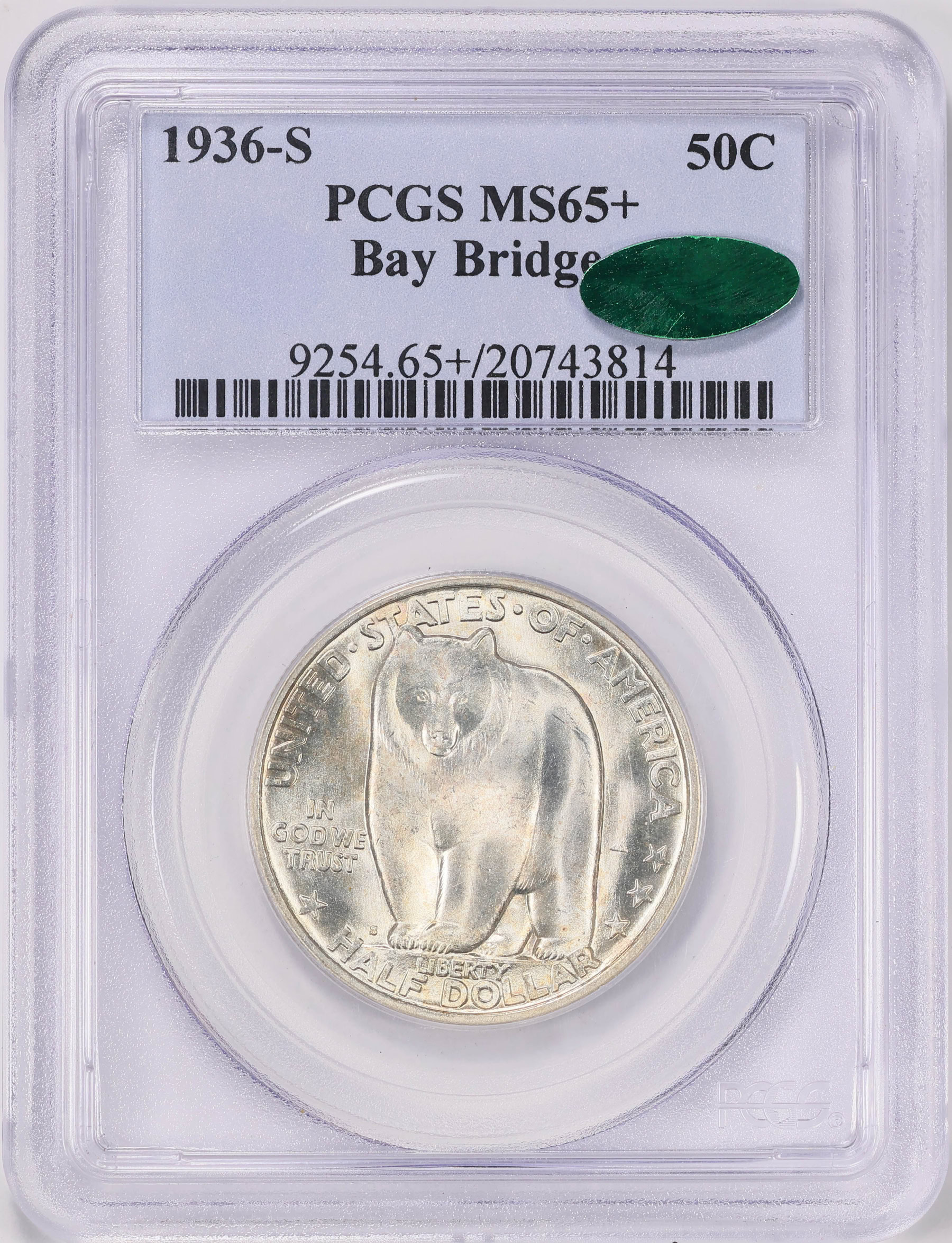 1936-S San-Francisco-Oakland Bay Bridge Opening Half Dollar PCGS MS-65 ...