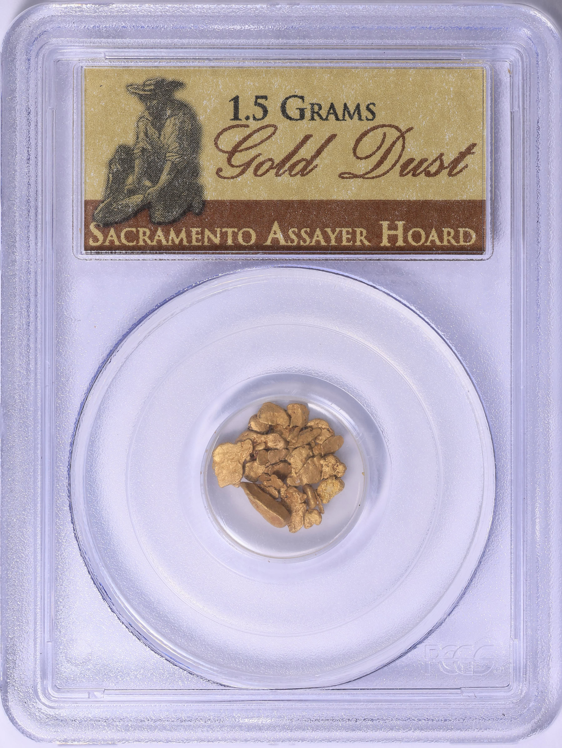 California Gold Sacramento Assayer Hoard Gold Dust 1.5 Grams PCGS ...