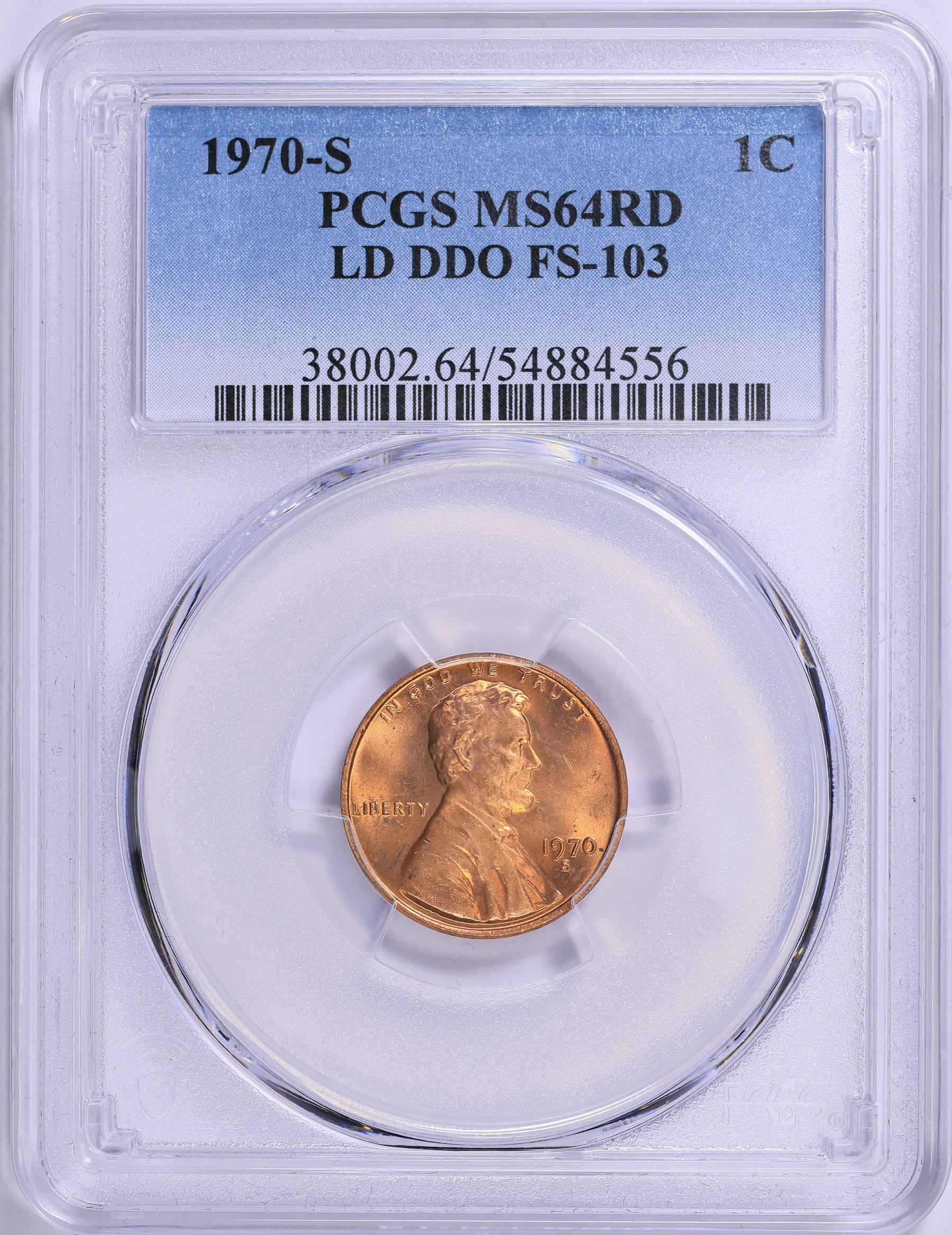 1970-S Lincoln Cent Doubled Die Obverse, Large Date FS-103 PCGS MS-64 ...