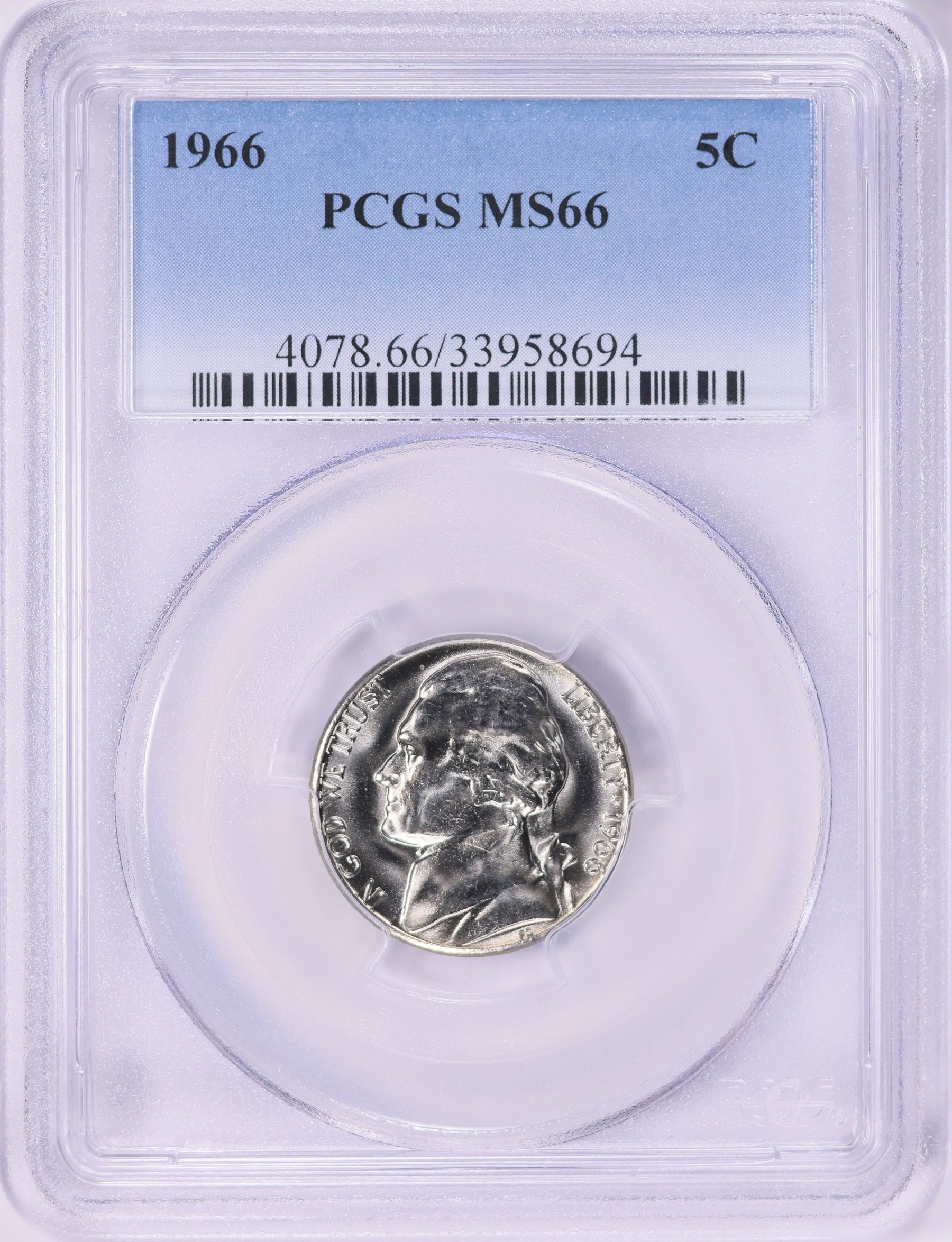 1966 Jefferson Nickel PCGS MS-66 (Item 1852001) | GreatCollections Coin ...