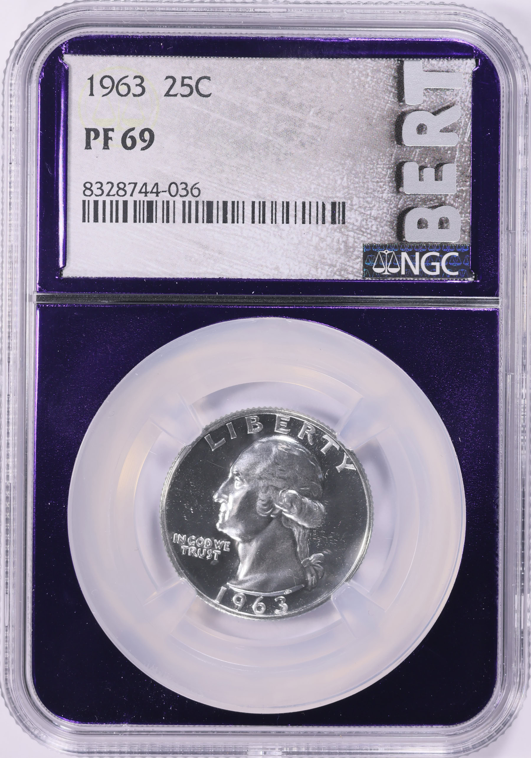 1963 Washington Quarter NGC Proof-69 (Purple Foil Holder) (Item 1852016 ...