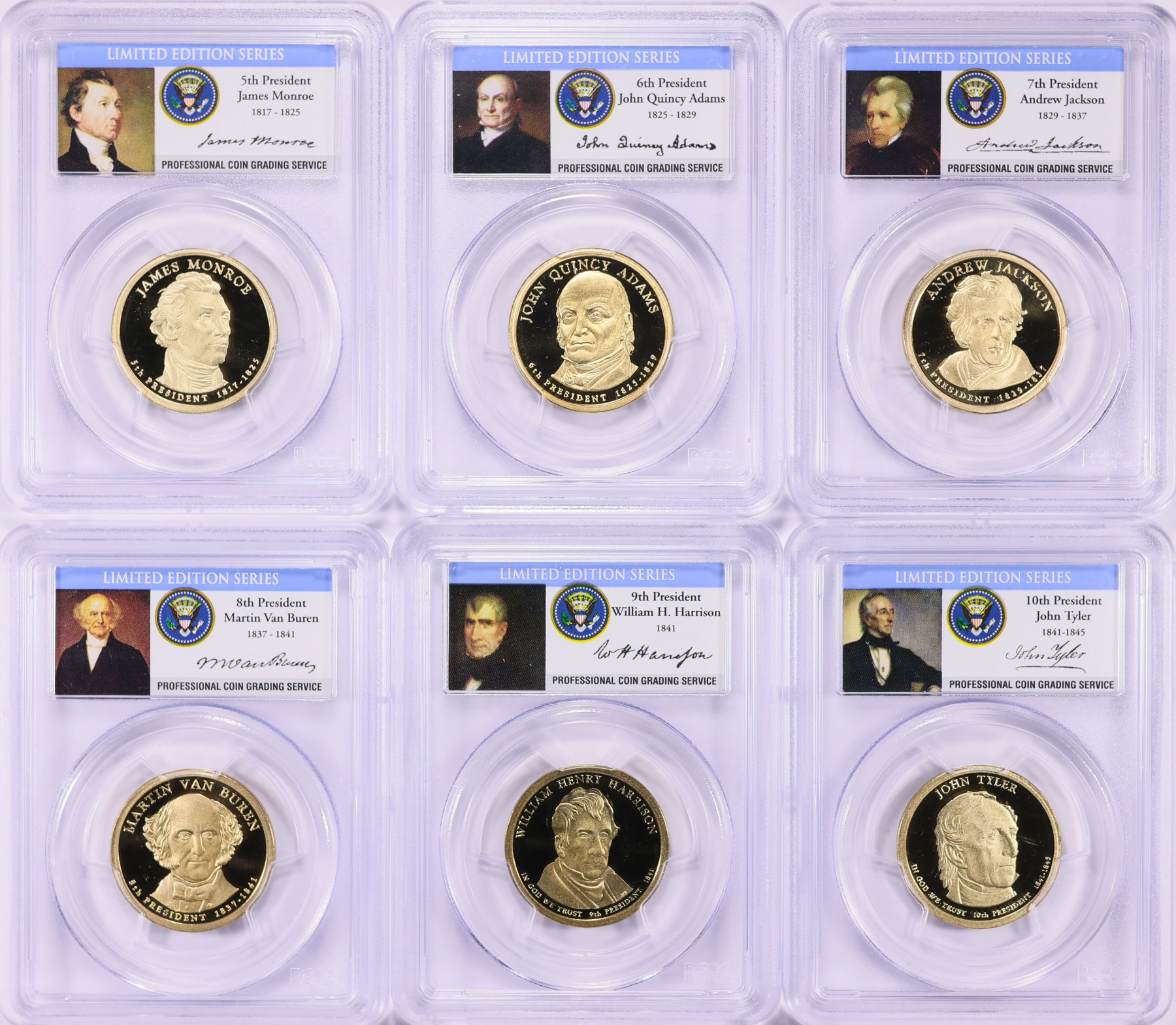 2008-S, 2009-S and 2011-S Presidential Dollar Sets PCGS Proof-69 DCAM ...