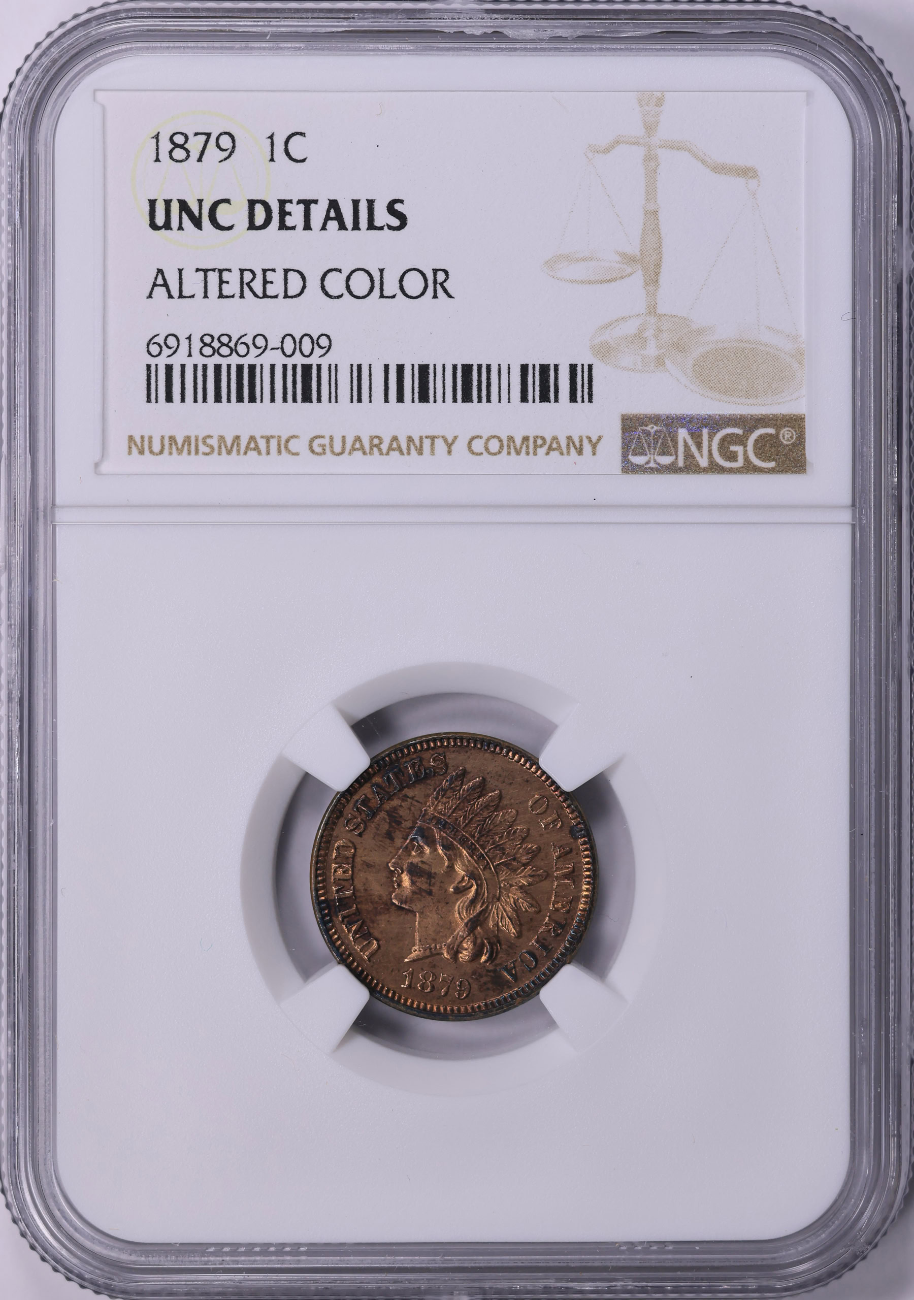 1879 Indian Cent NGC Unc Details (Art. Toned) (Item 1852186 ...