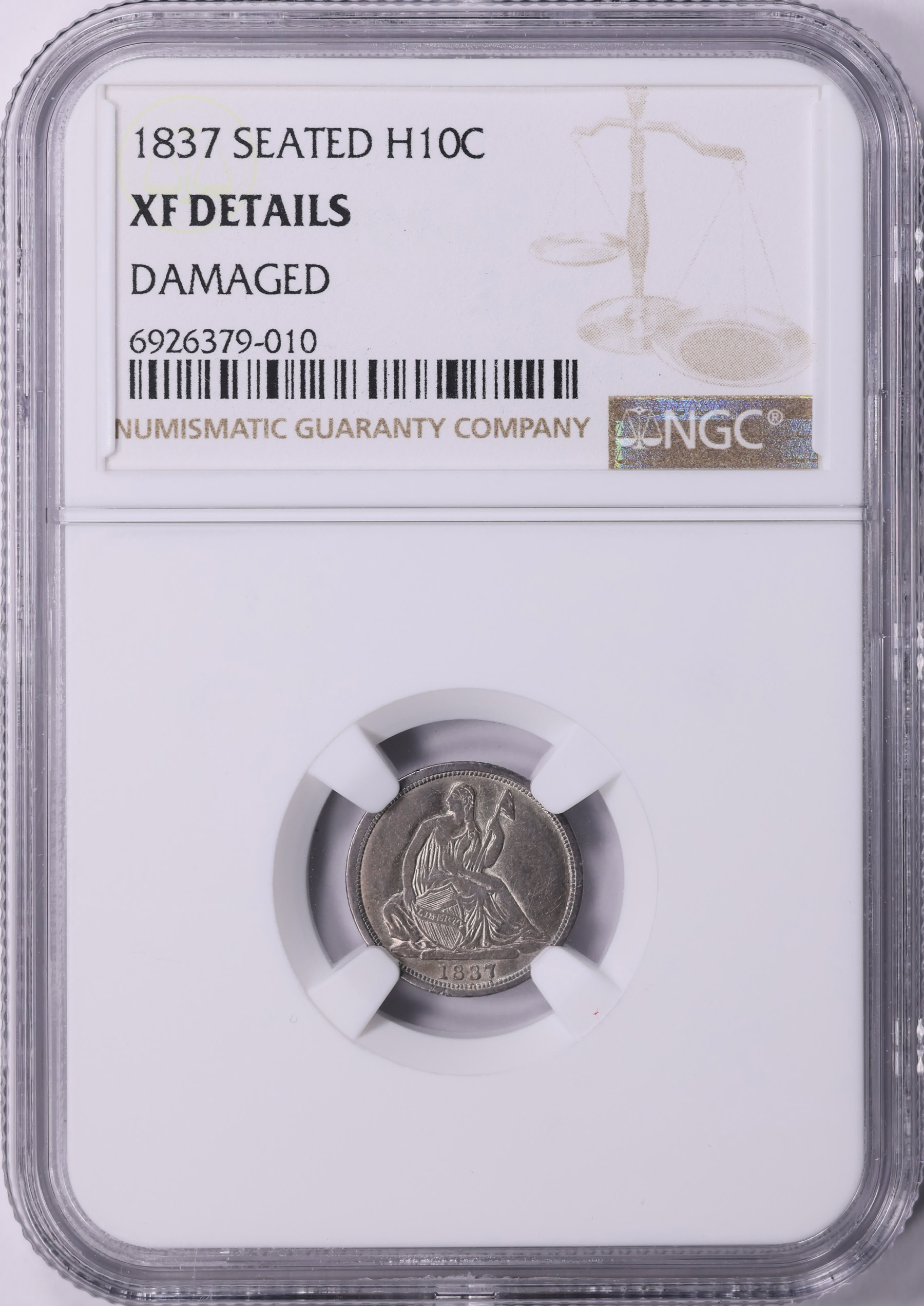 1837 Seated Liberty Half Dime NGC XF Details (Item 1852189 ...