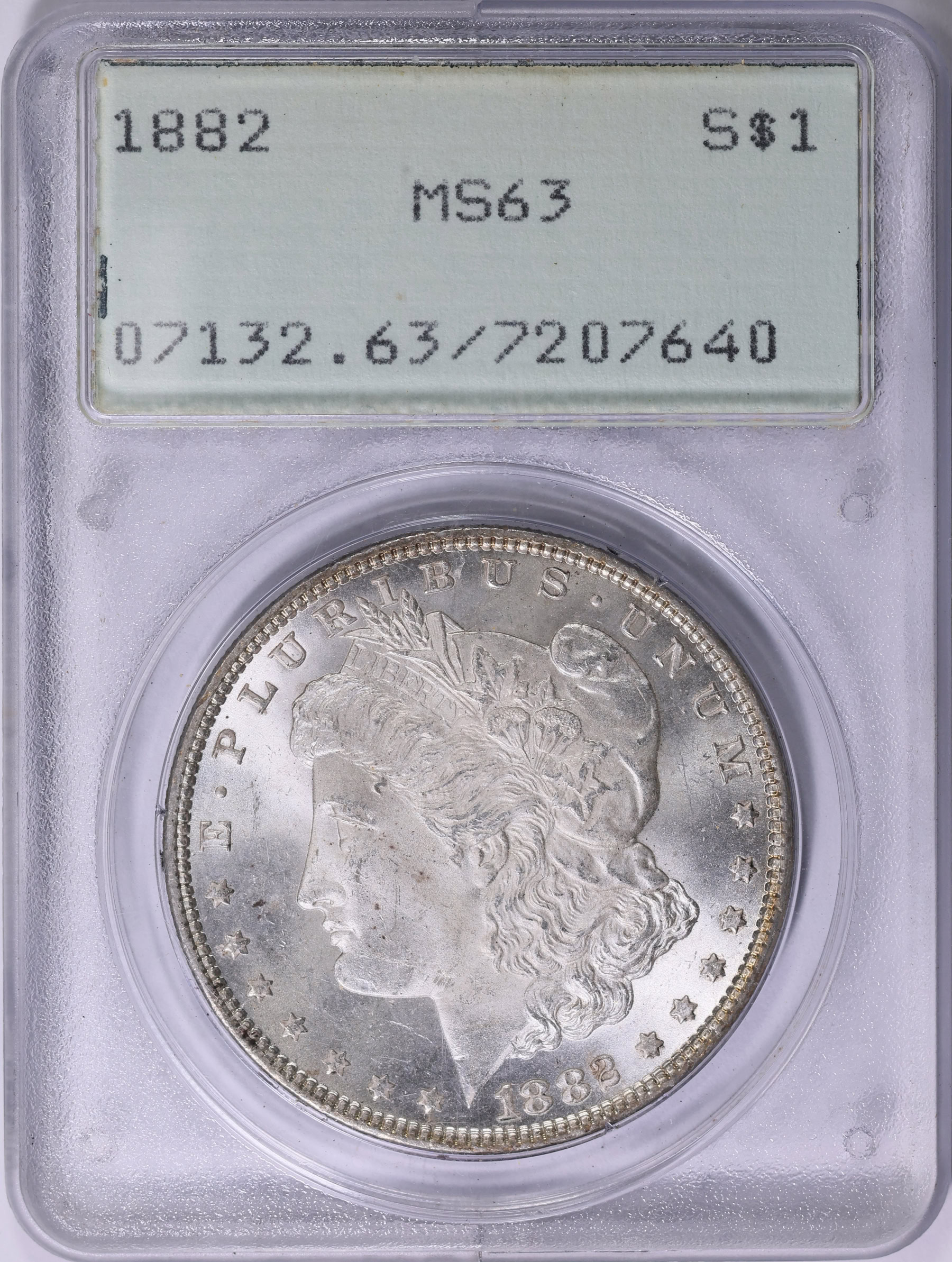 1882 Morgan Silver Dollar PCGS MS-63 OGH (1st Gen) (Item 1852210) | GreatCollections Coin Auctions