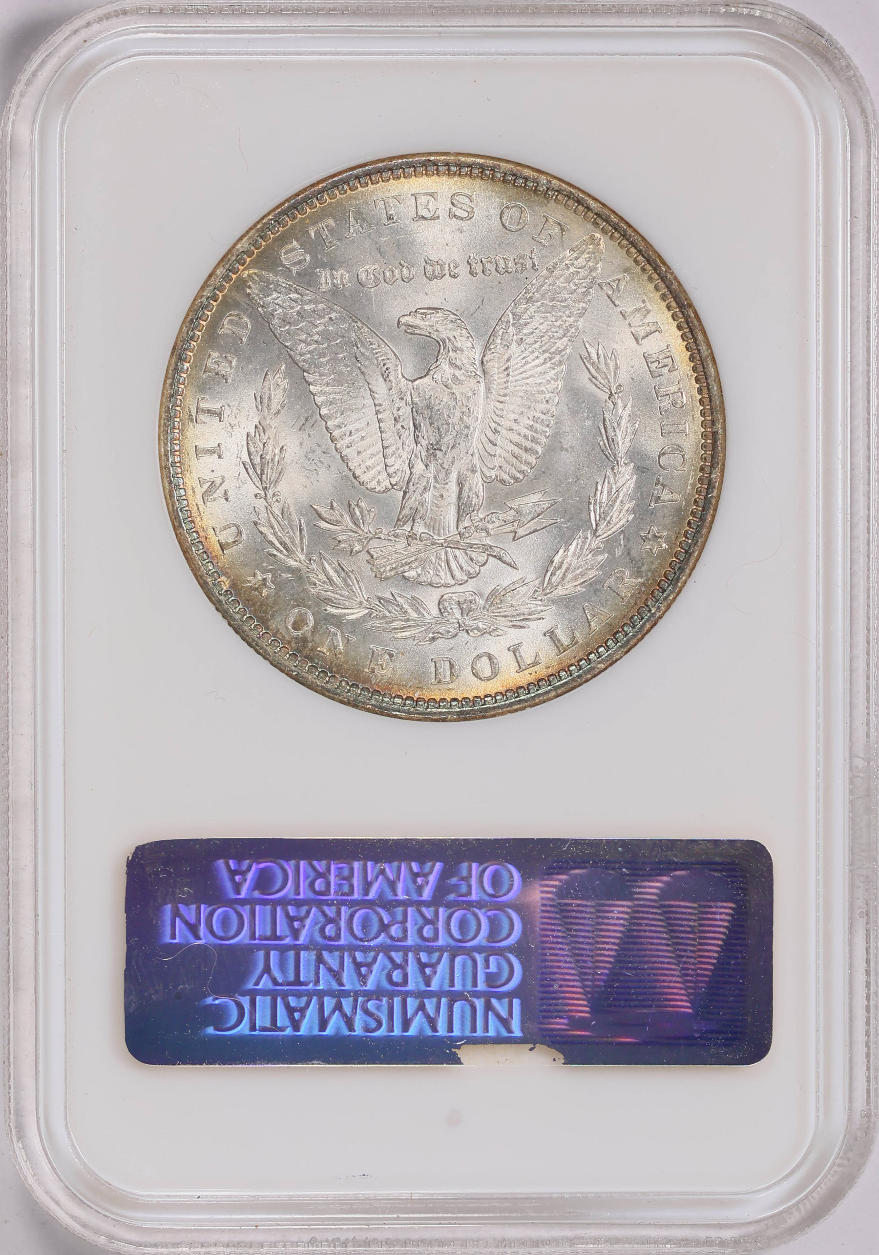 1878 Morgan Silver Dollar 7 Tailfeathers, Reverse of 1879 NGC MS-62 OH (Toned) (Item 1852241 ...