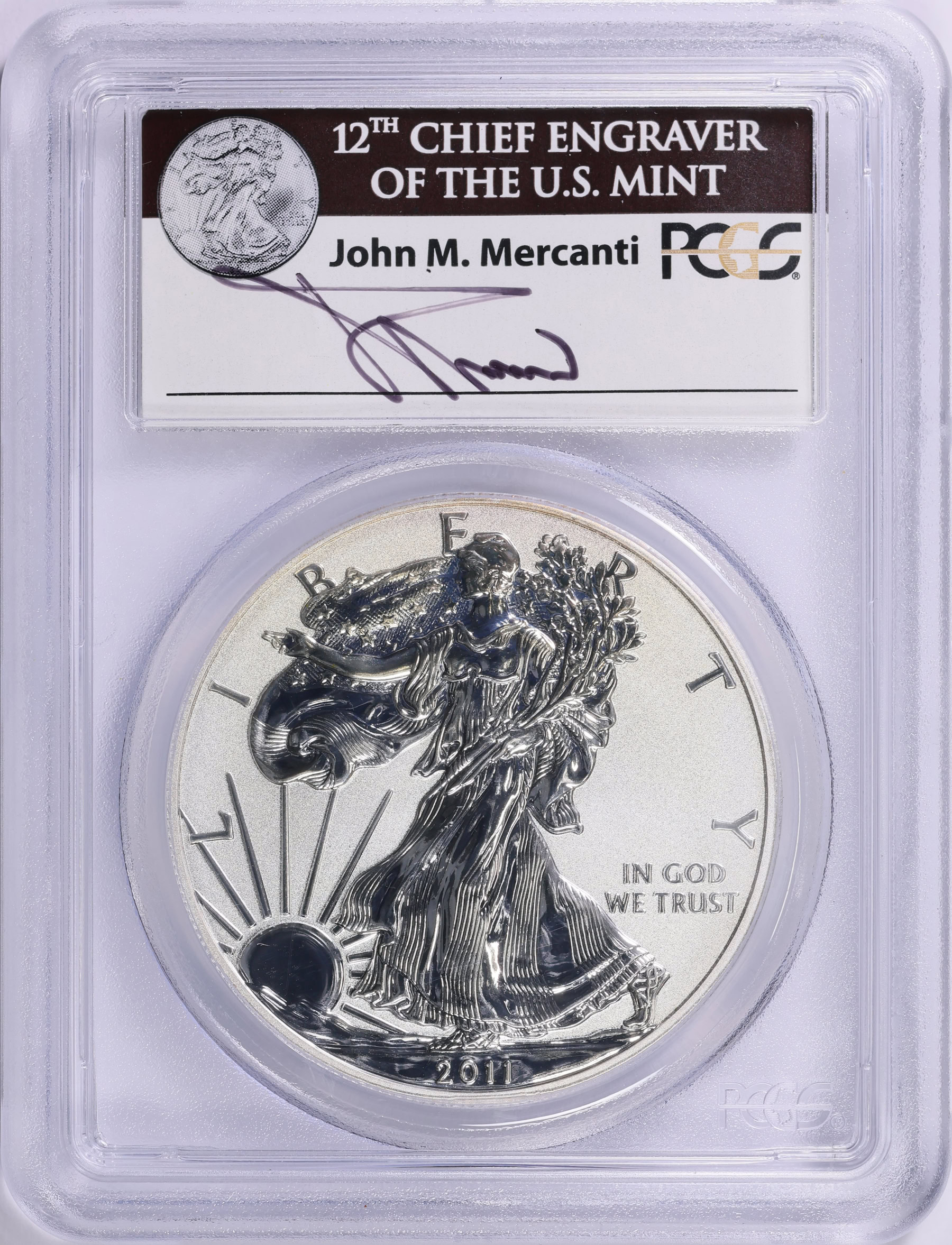2011-P $1 Silver Eagle Reverse Proof 25th Anniversary First Strike PCGS Proof-70 (Mercanti ...