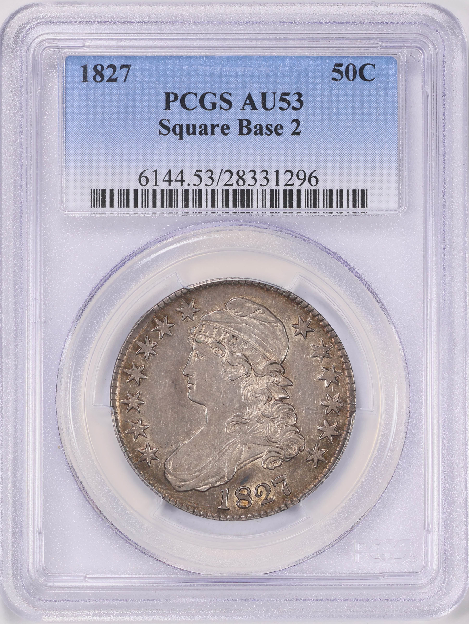 1827 Capped Bust Half Dollar Square Base 2 PCGS AU-53 (Item 1852405 ...
