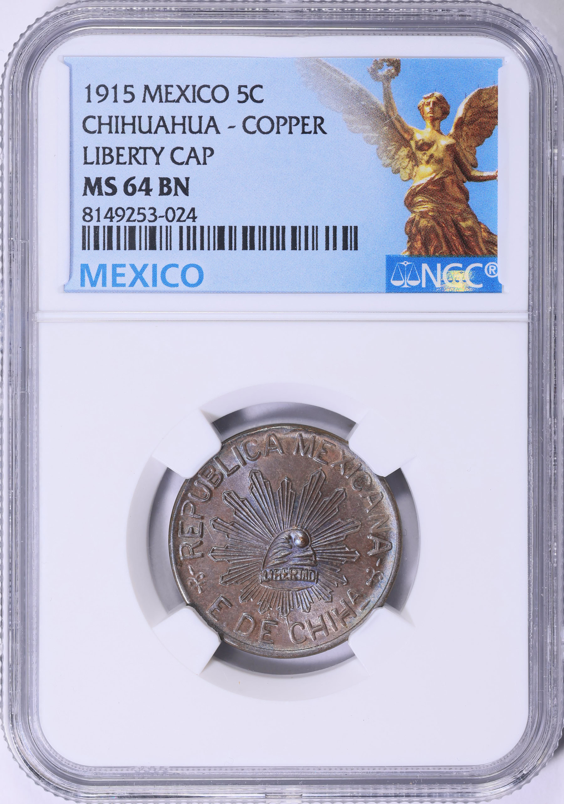 Mexico - Chihuahua, Ejercito Constitucionalista 1915 5 Centavos KM-613 ...