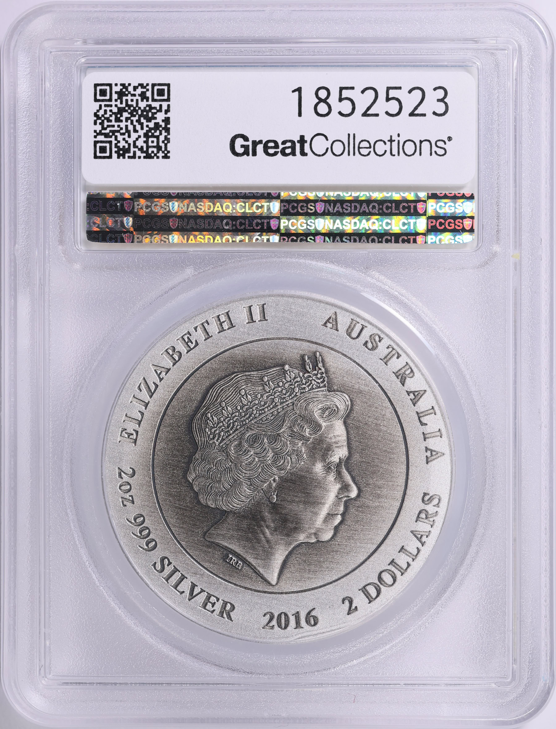 Australia 2016-P Silver $2 Kangaroo Antique Finish High Relief KM-3266 ...
