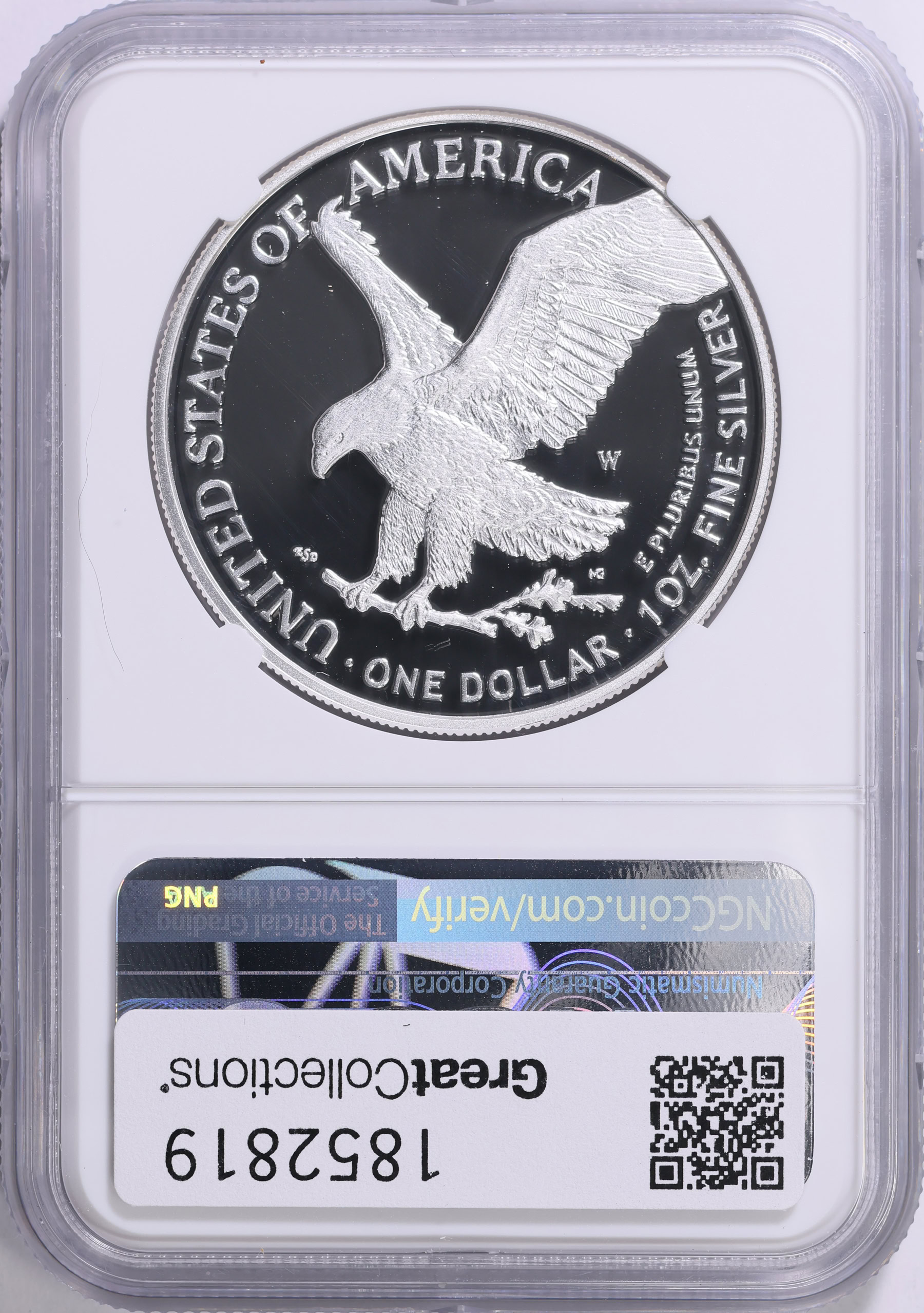 2021-W $1 Silver Eagle Type 2 Advanced Release NGC Proof-70 UC (Michael Gaudioso Signed Label ...