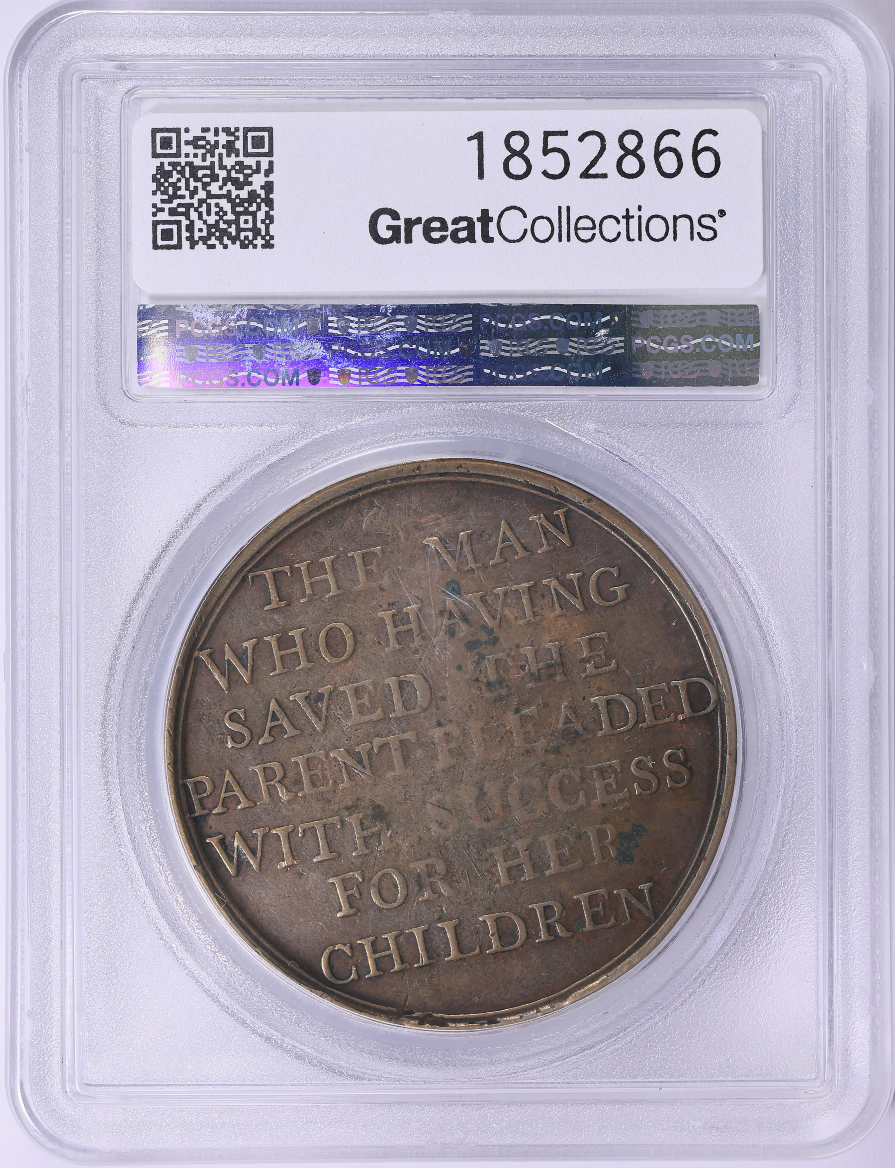 (1766) William Pitt Medal Bronze Restrike Betts-516 PCGS XF-40 (Item ...