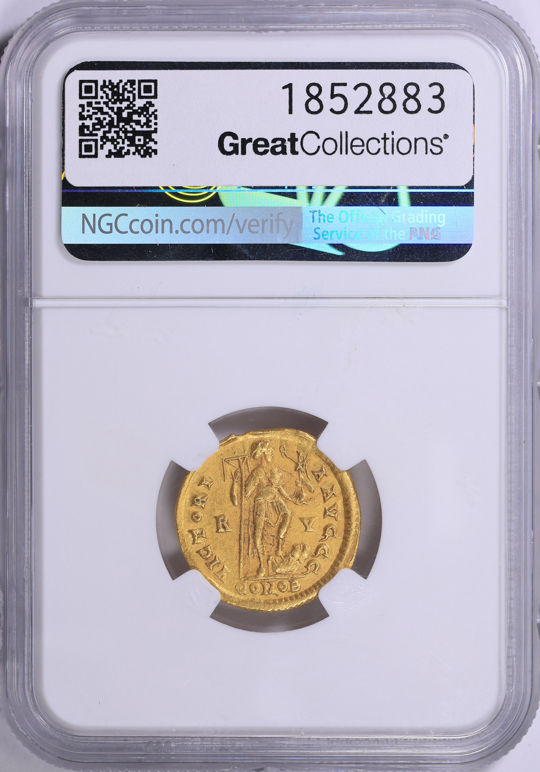 Ancient Roman Empire, Honorius (A.D. 393-423) c.A.D. 395-423 Gold Solidus (4.41gms) Ravenna Mint ...