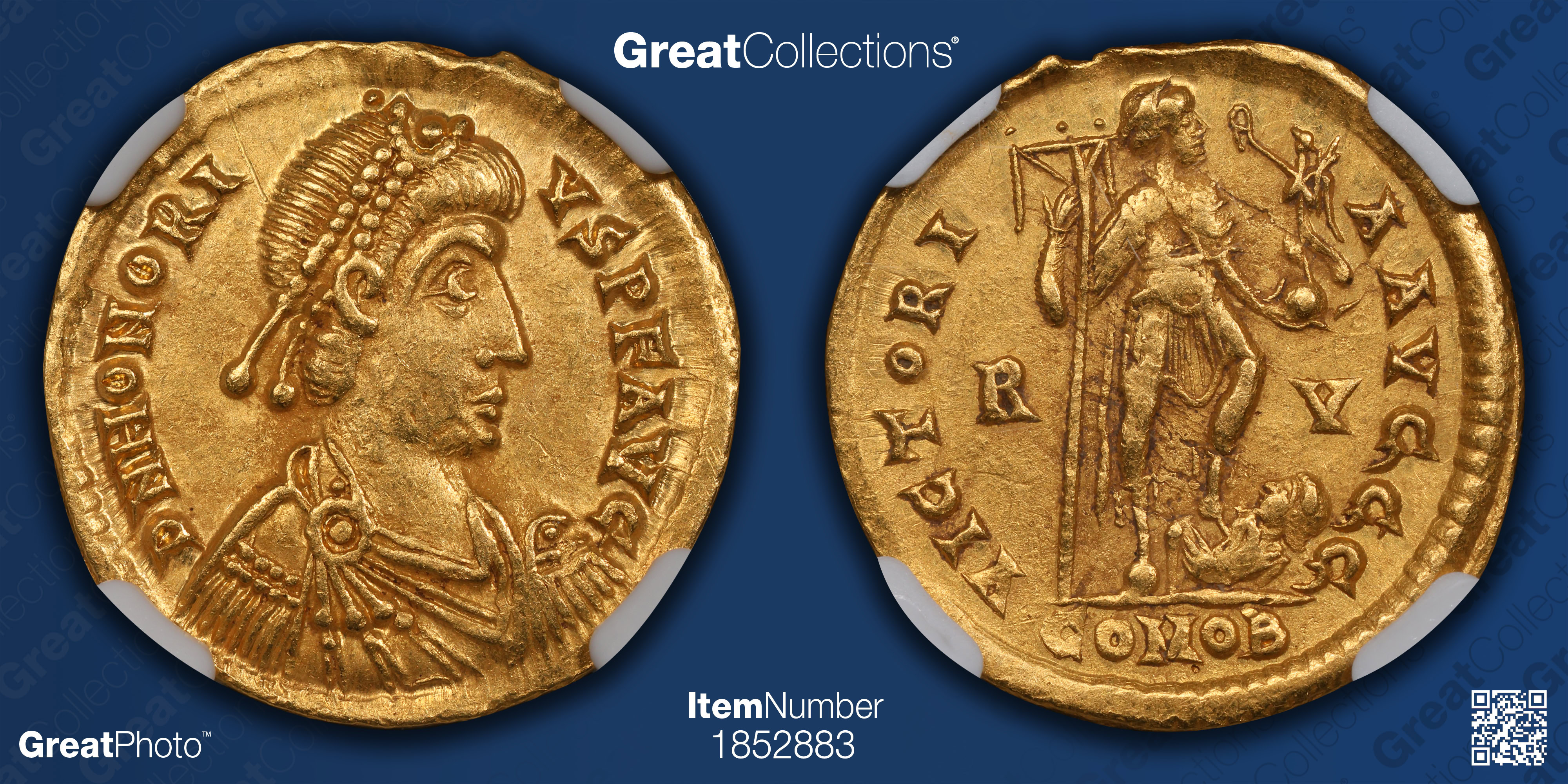 Ancient Roman Empire, Honorius (A.D. 393-423) c.A.D. 395-423 Gold ...