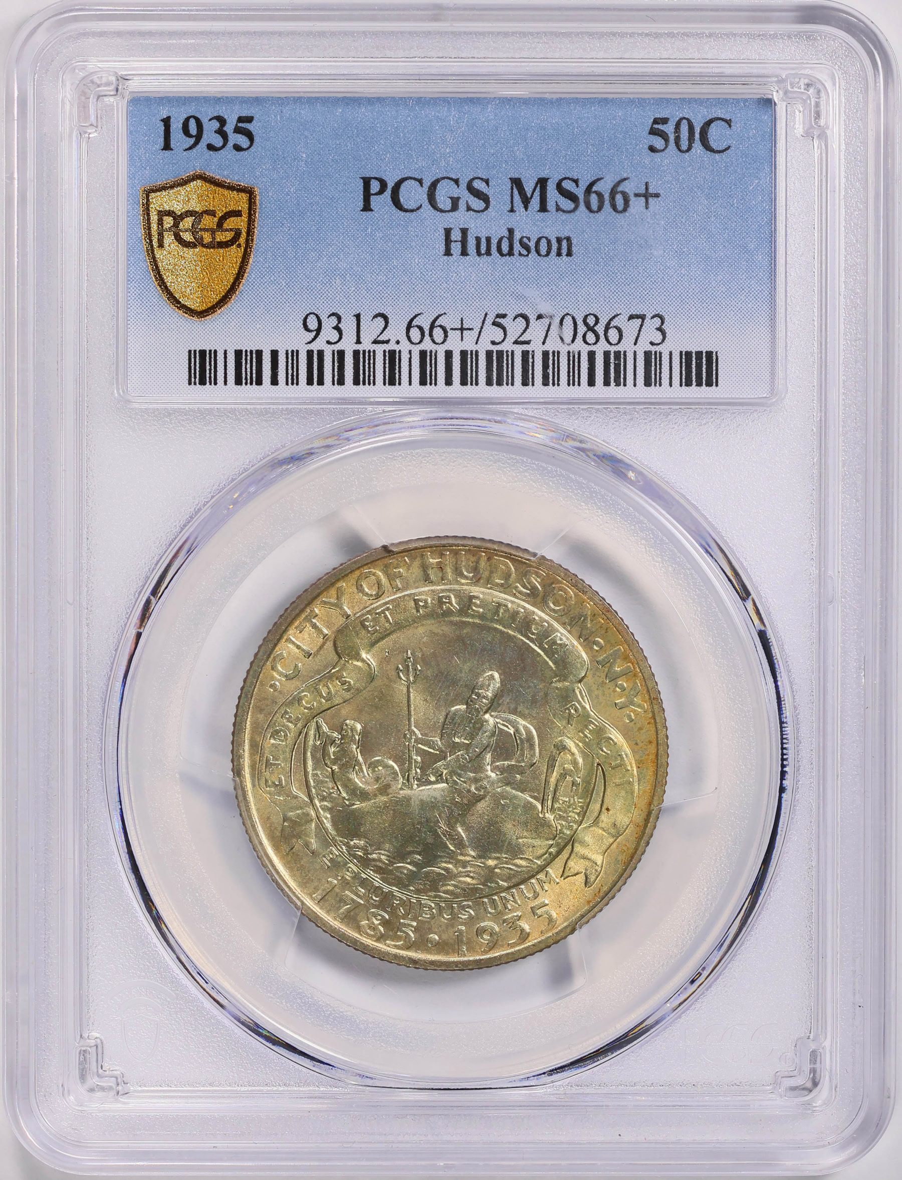 1935 Hudson, New York, Sesquicentennial Half Dollar PCGS MS-66+ (Toned ...