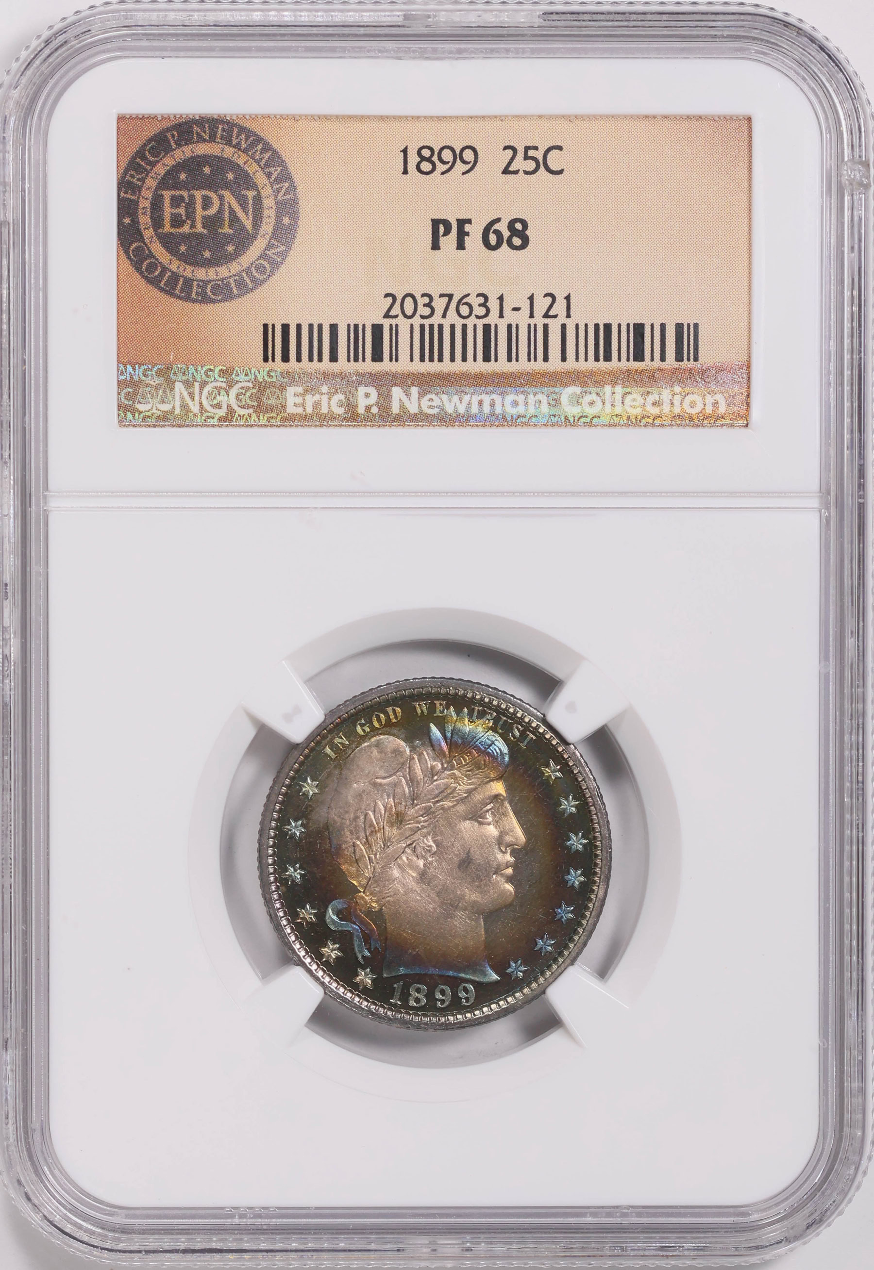 1899 Barber Quarter NGC Proof-68 (Toned) (Eric P. Newman Collection ...