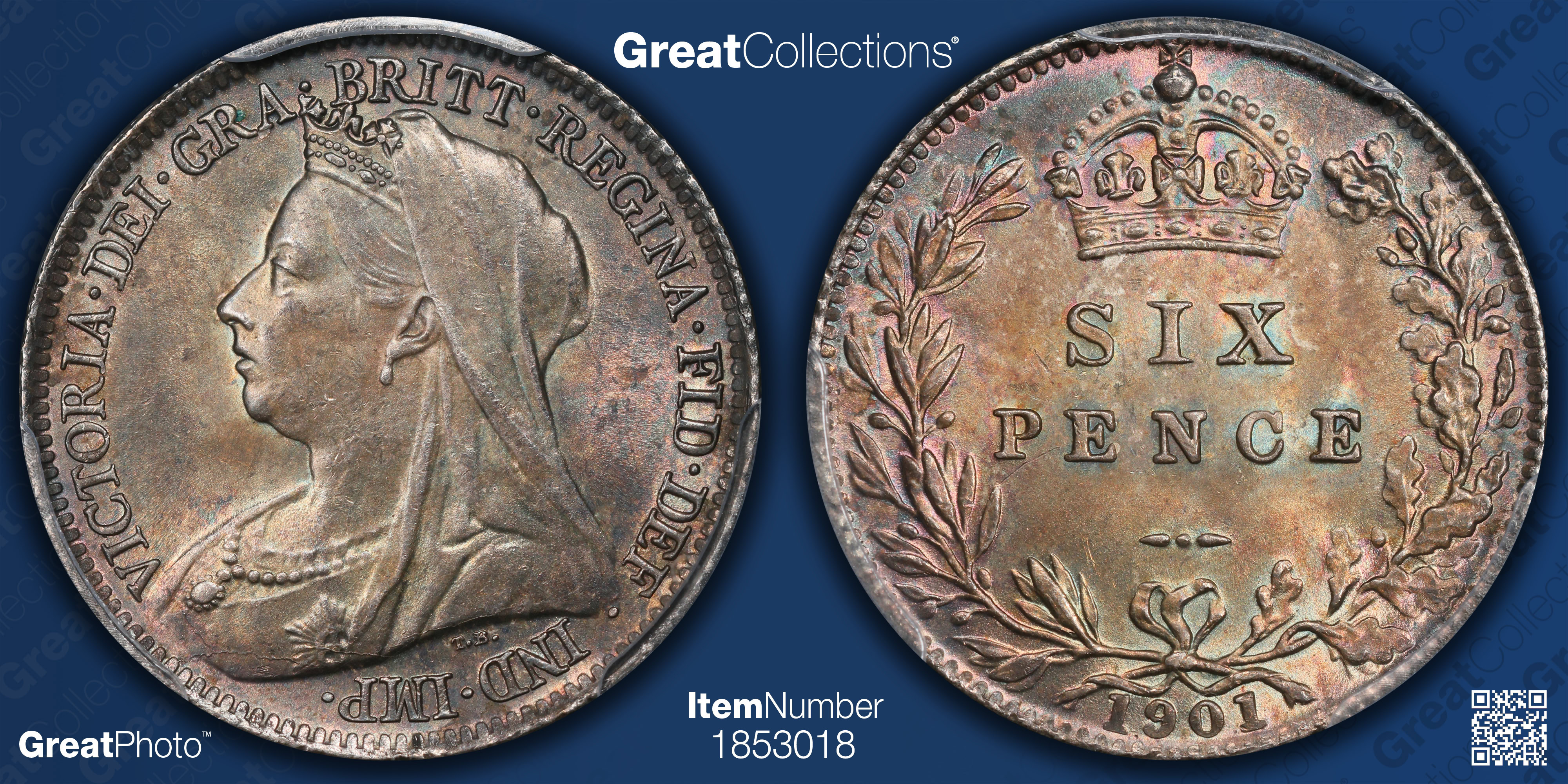 Great Britain 1901 Silver 6 Pence KM-779 PCGS MS-64 (Item 1853018 ...