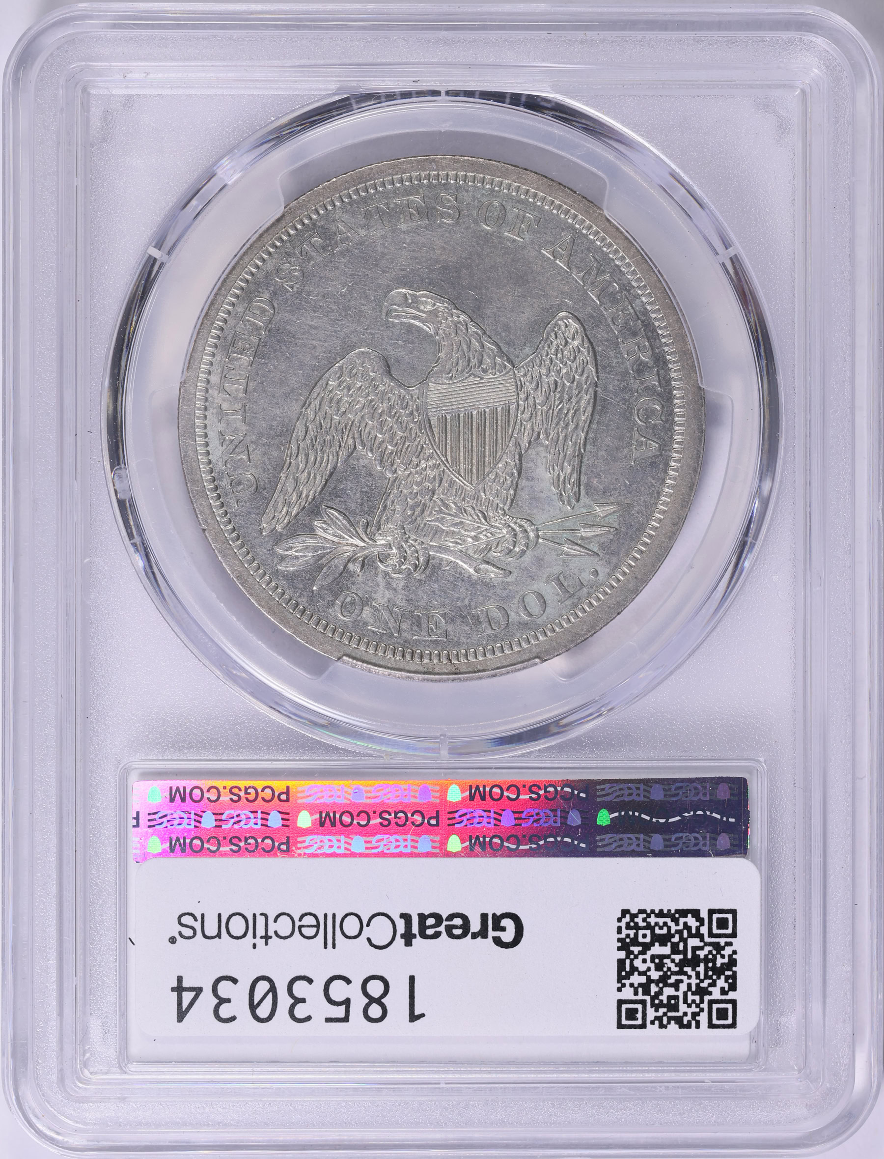 1843 Seated Liberty Silver Dollar PCGS Genuine AU Details (Item 1853034) | GreatCollections Coin ...