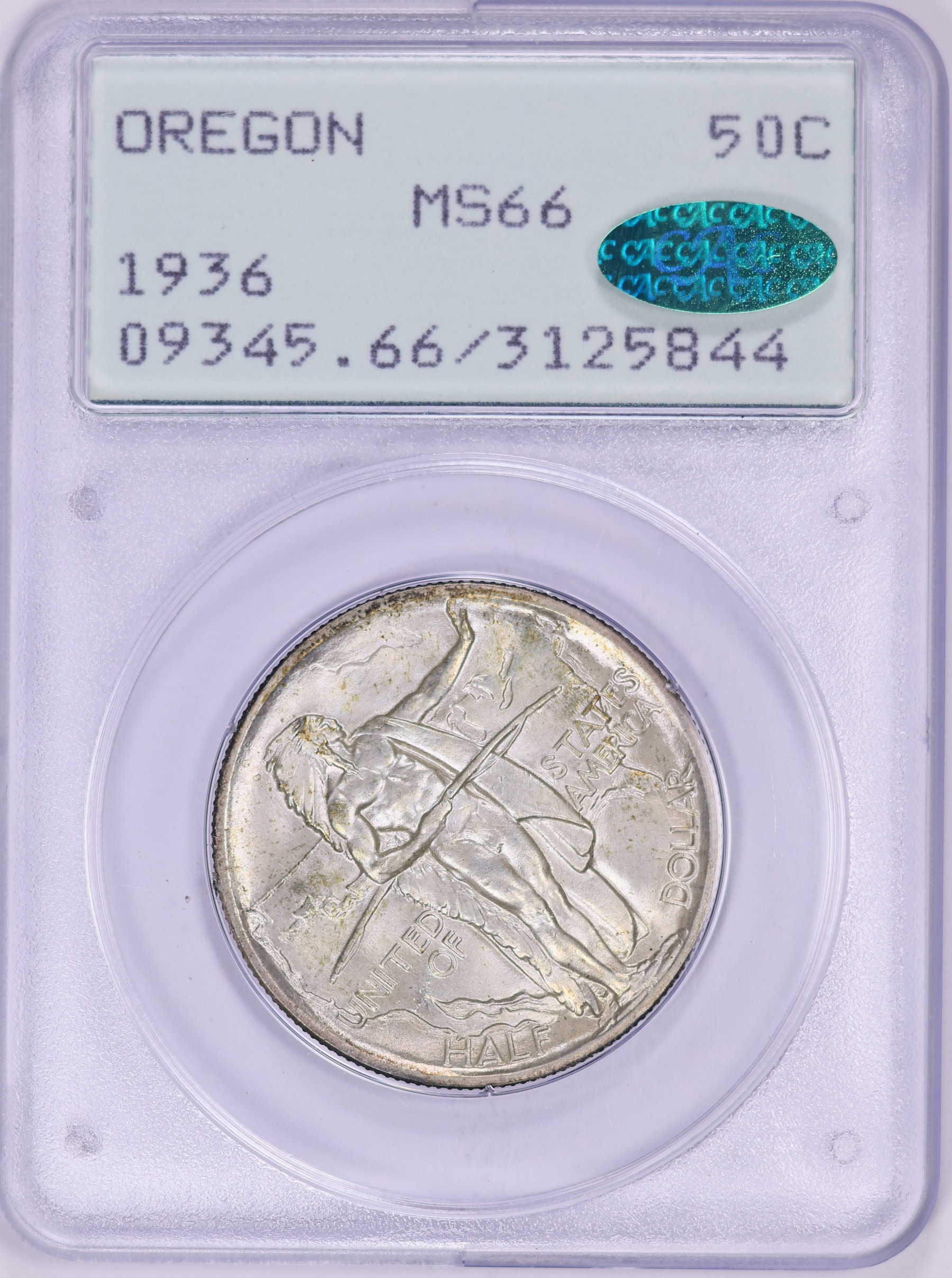 1936 Oregon Trail Memorial Half Dollar PCGS MS-66 (CAC Green) OGH (1st Gen) (Item 1853064 ...
