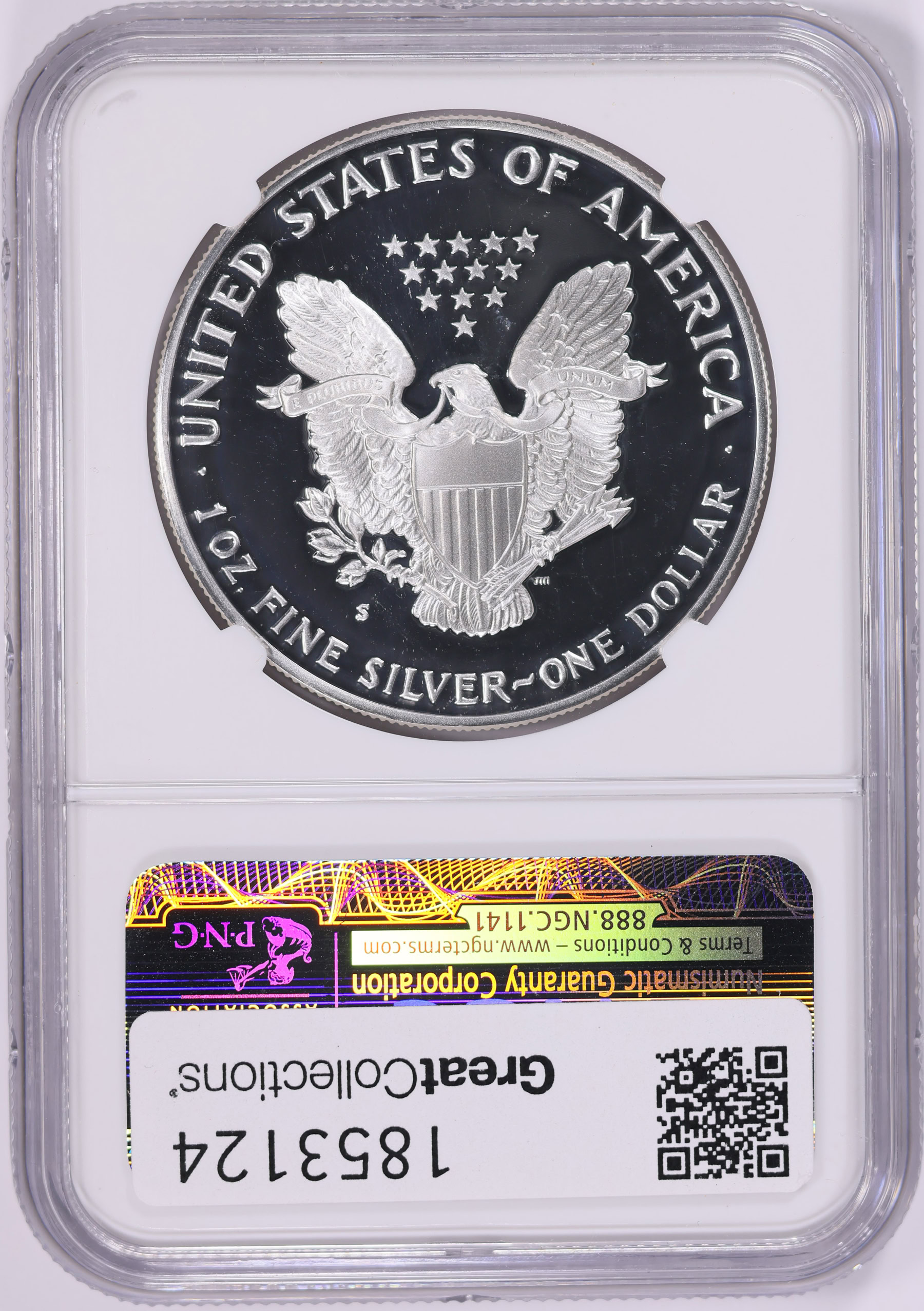 1989-S $1 Silver Eagle NGC Proof-69 UC (Golden Gate Bridge Label) (Item ...