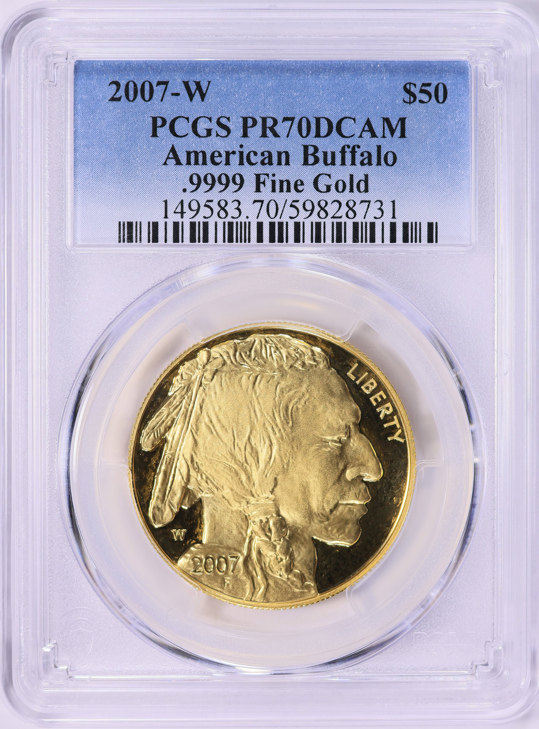 2007-W $50 One-Ounce Gold American Buffalo PCGS Proof-70 DCAM (Item 1853383) | GreatCollections ...
