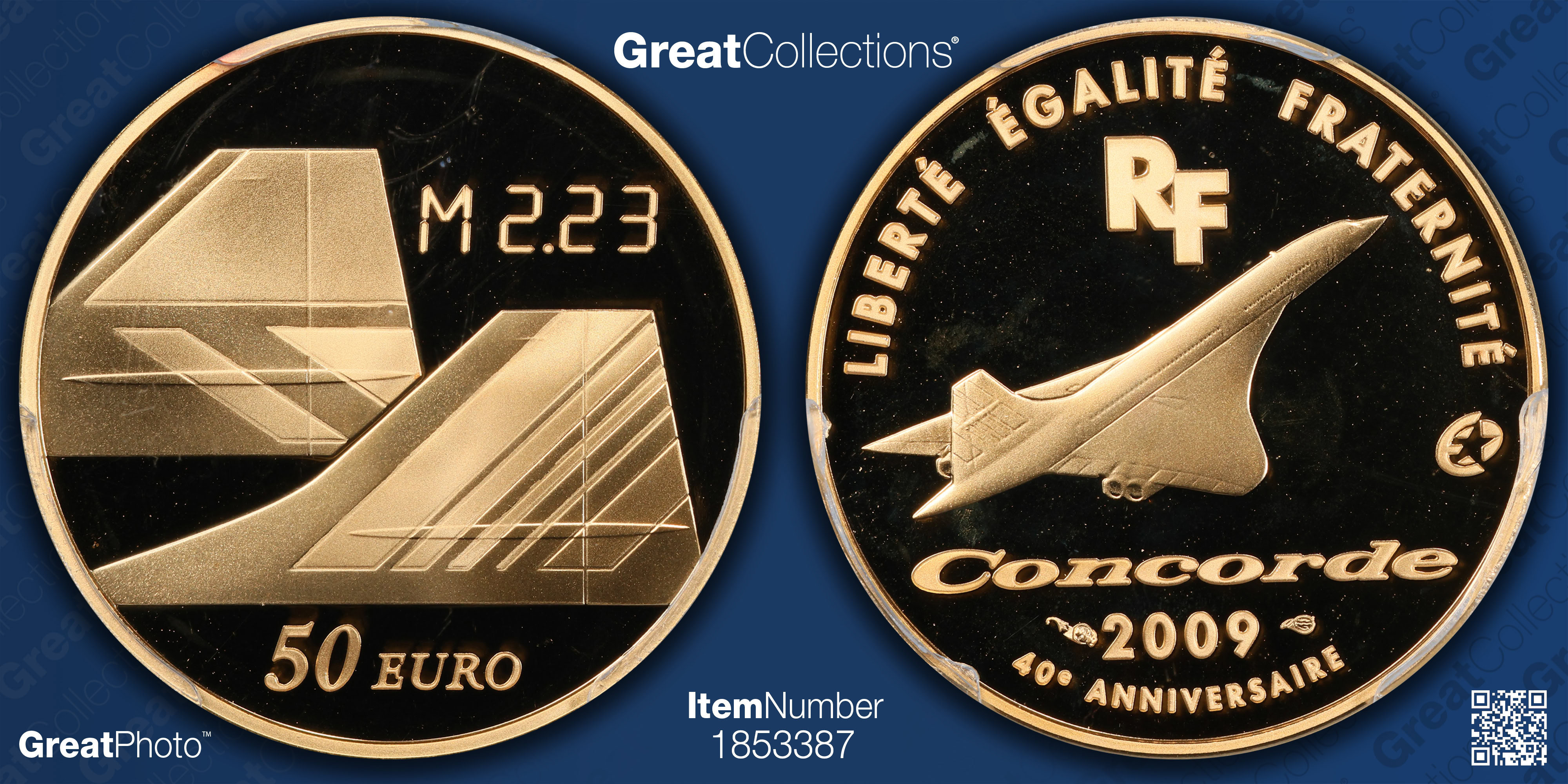 France 2009 Gold €50 Concorde 40th Anniversary KM-1598 With Case of ...