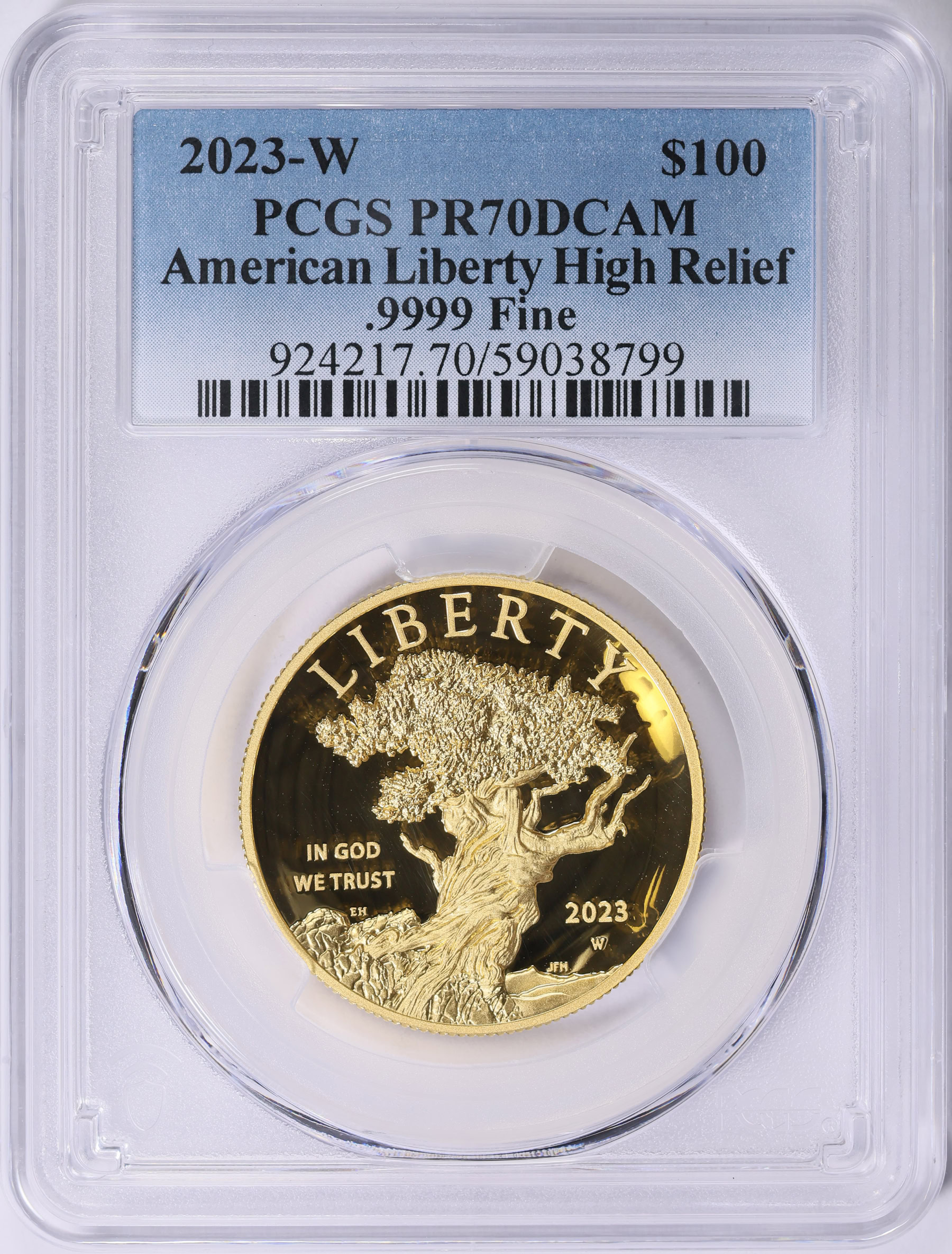 2023-W Gold $100 American Liberty High Relief PCGS Proof-70 DCAM | PCGS ...