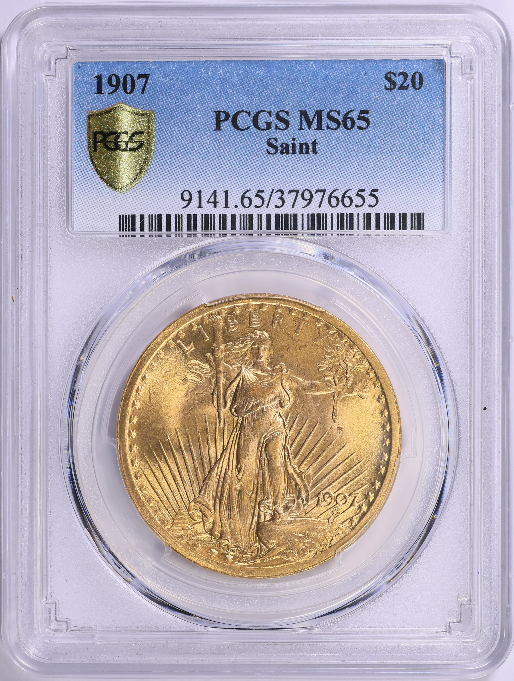1907 Saint-Gaudens Gold Double Eagle Arabic Numerals PCGS MS-65 (Item ...
