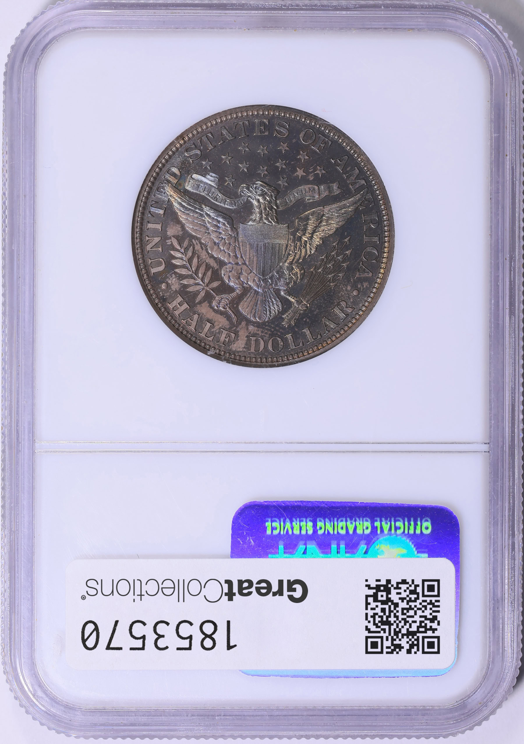 1913 Barber Half Dollar NGC Proof-67 (Toned) (Item 1853570) | GreatCollections Coin Auctions