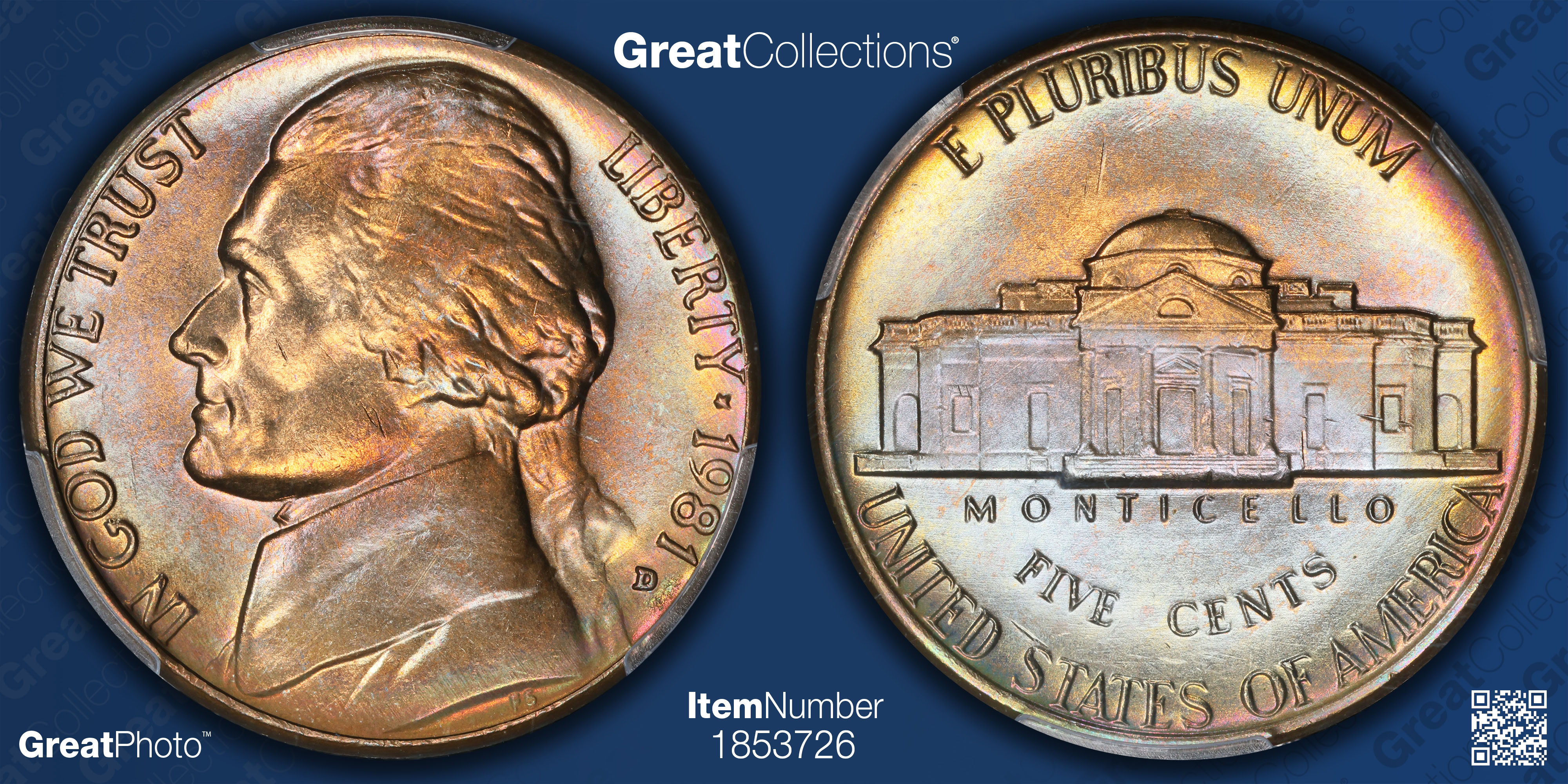 1981-D Jefferson Nickel PCGS MS-65 (Toned) (Item 1853726 ...