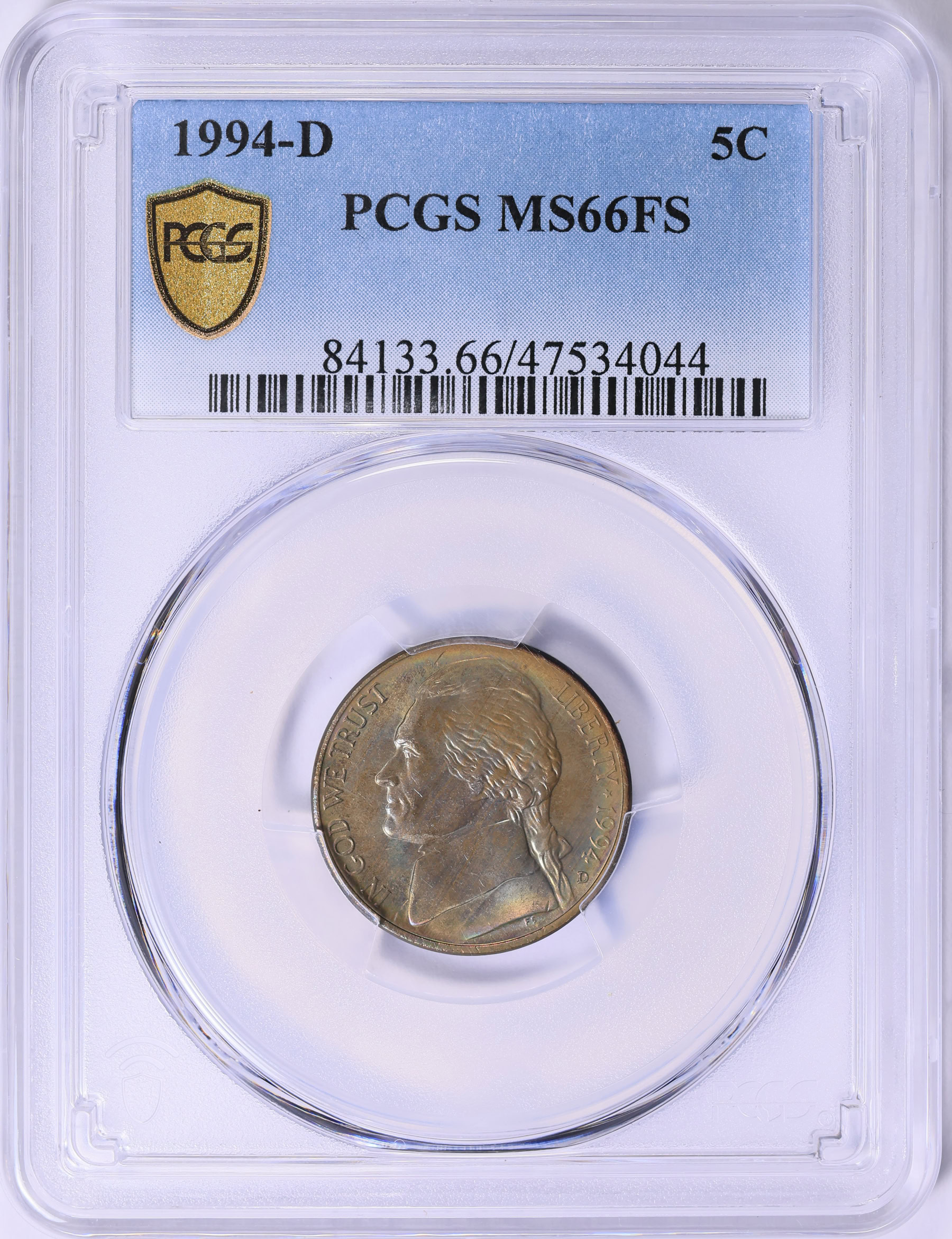 1994-D Jefferson Nickel PCGS MS-66 FS (Toned) (Item 1853730 ...