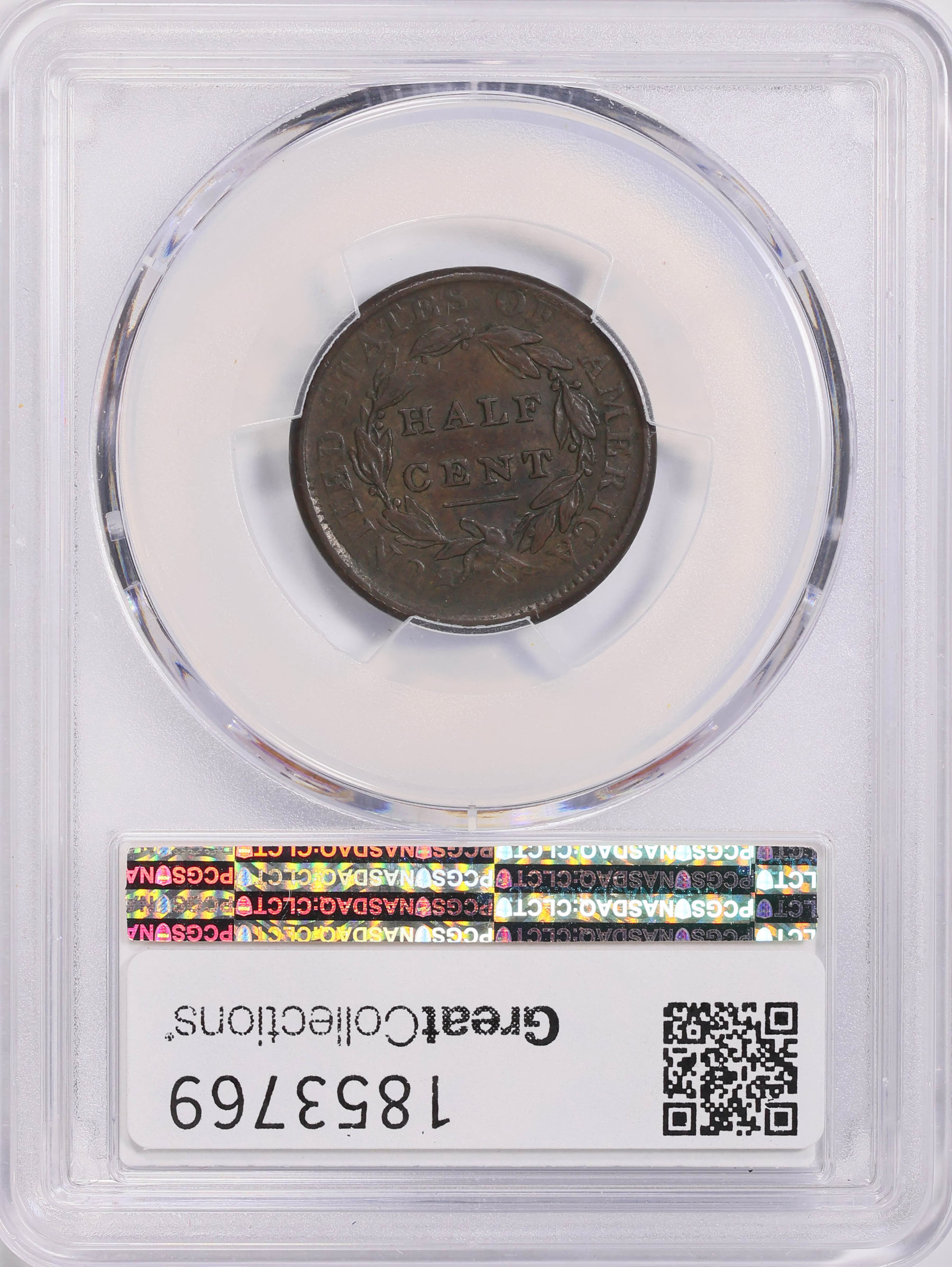 1809/6 Classic Half Cent 9/Inverted 9 PCGS XF-45 BN (Item 1853769) | GreatCollections Coin Auctions