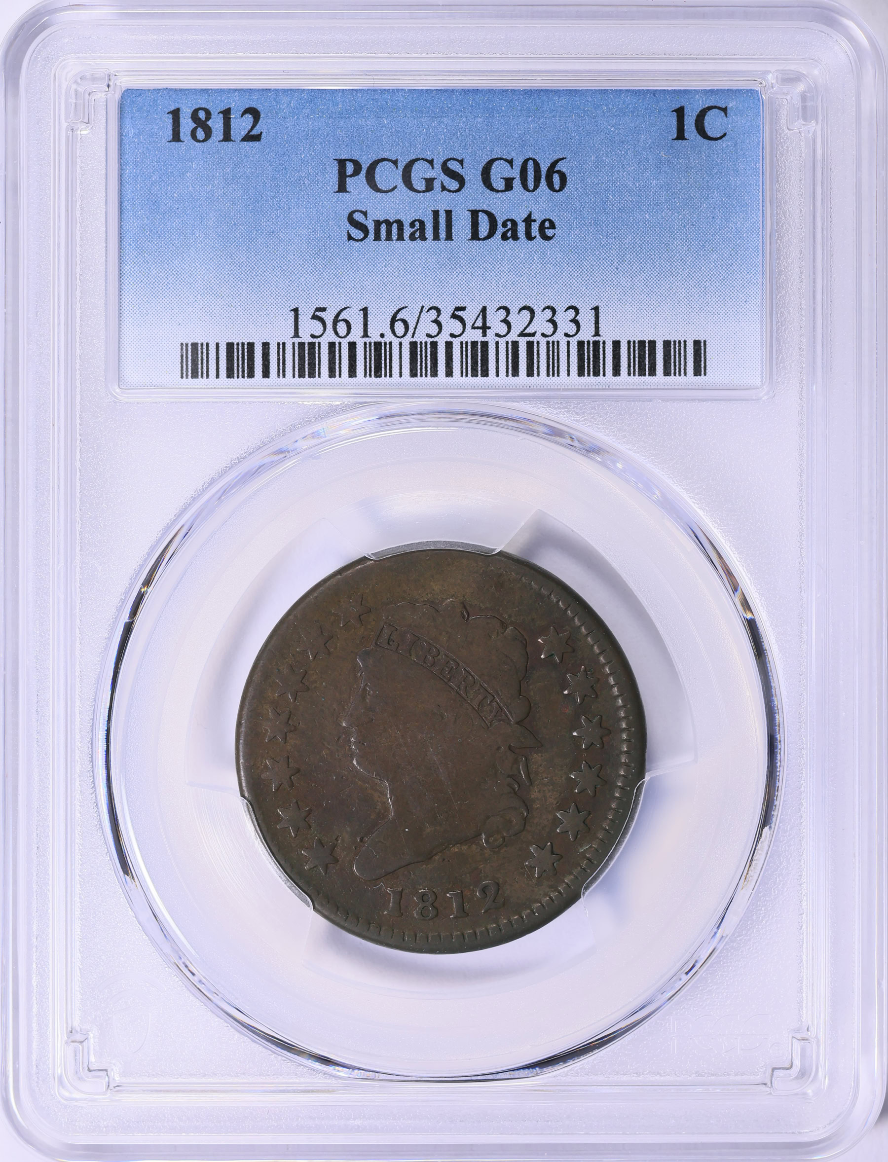 1812 Classic Cent Small Date PCGS G-06 BN (Item 1853782 ...