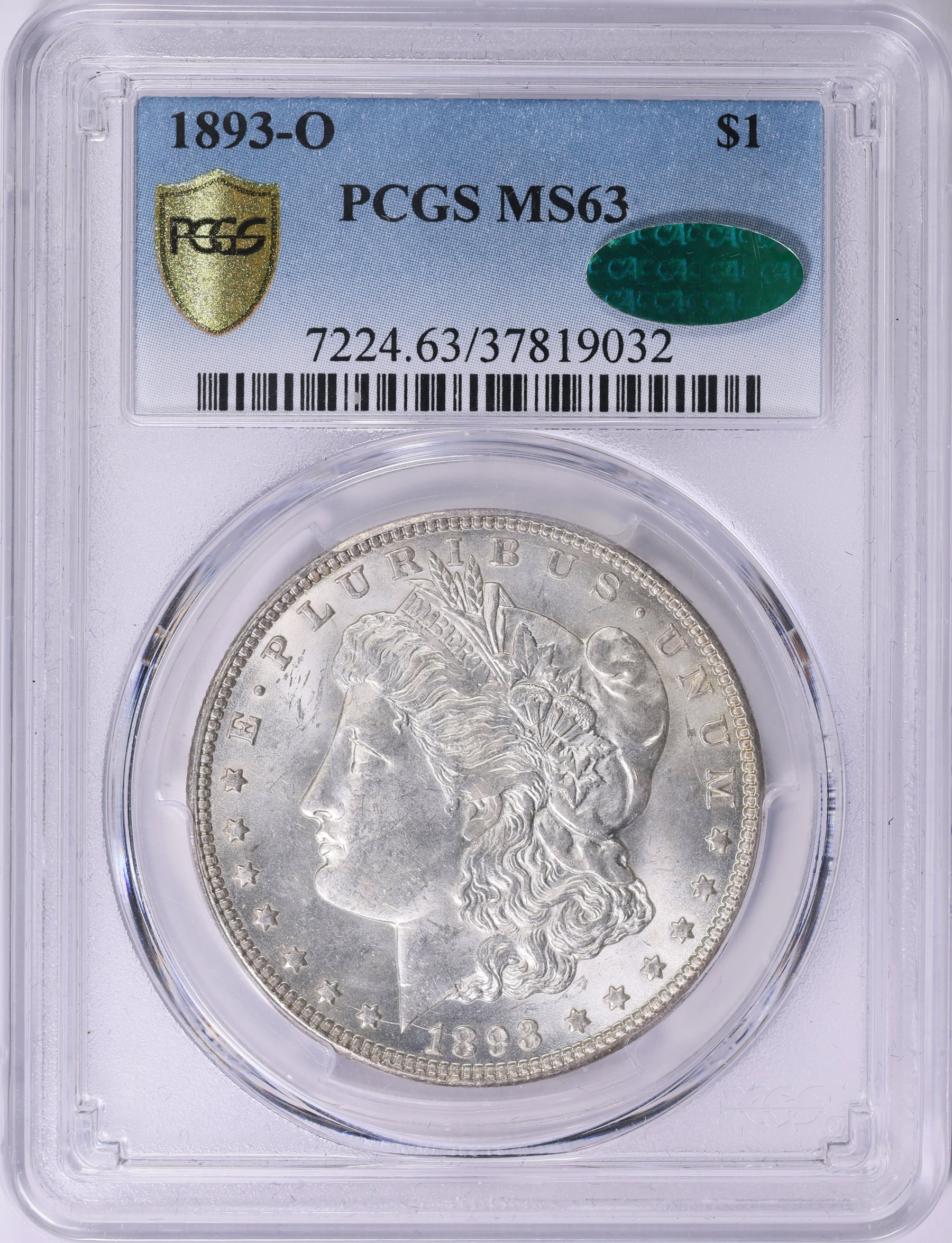 1893-O Morgan Silver Dollar PCGS MS-63 (CAC Green) (Item 1853800) | GreatCollections Coin Auctions