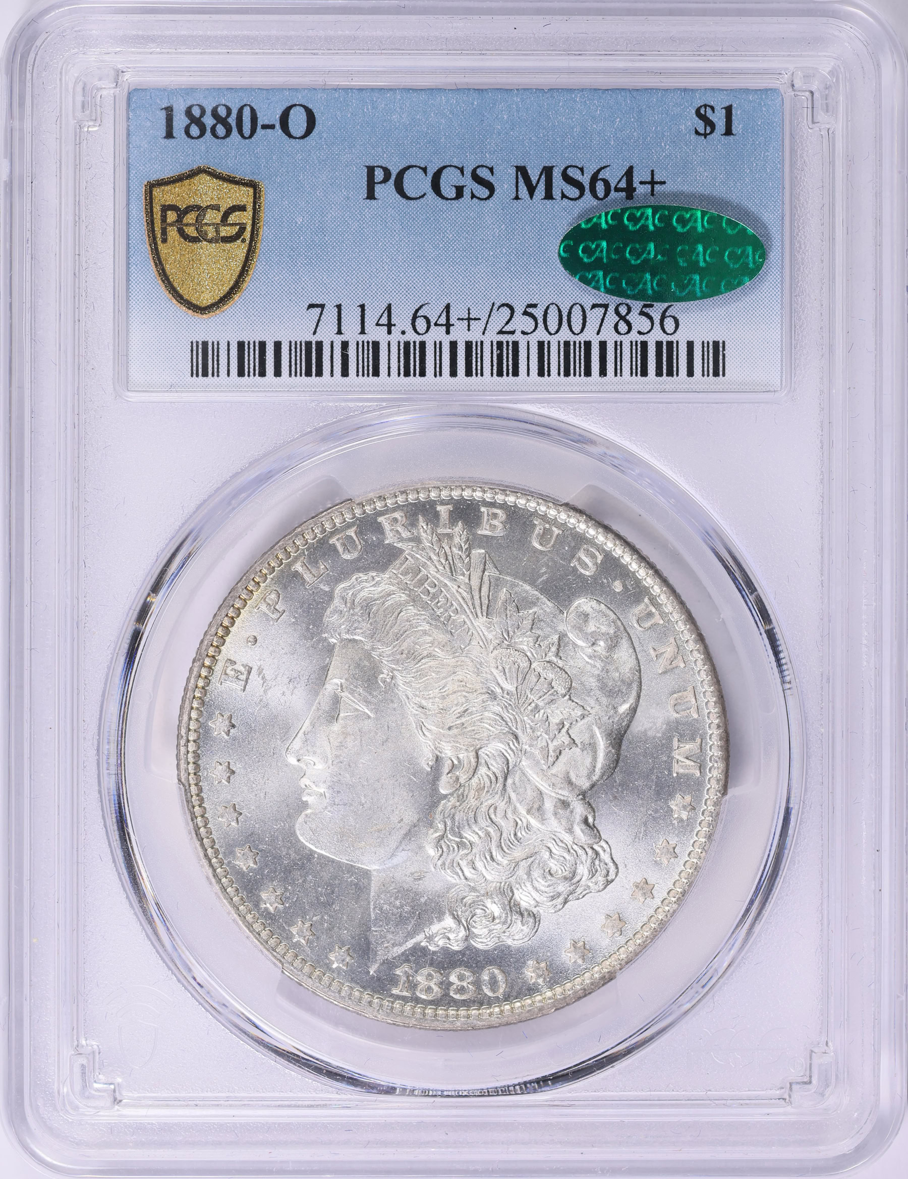 1880-O Morgan Silver Dollar PCGS MS-64+ (CAC Green) (Item 1853812) | GreatCollections Coin Auctions
