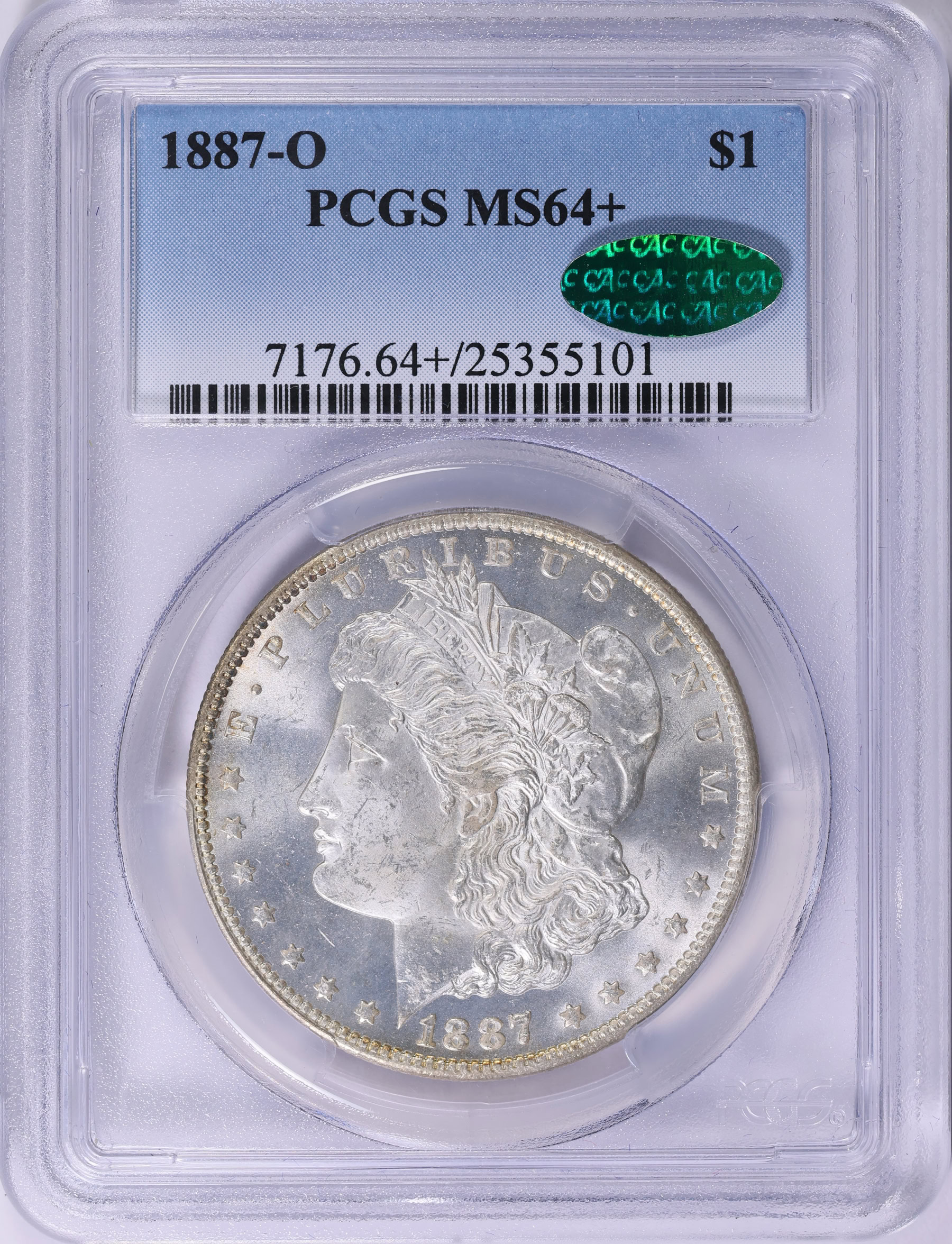 1887-O Morgan Silver Dollar PCGS MS-64+ (CAC Green) (Item 1853817) | GreatCollections Coin Auctions