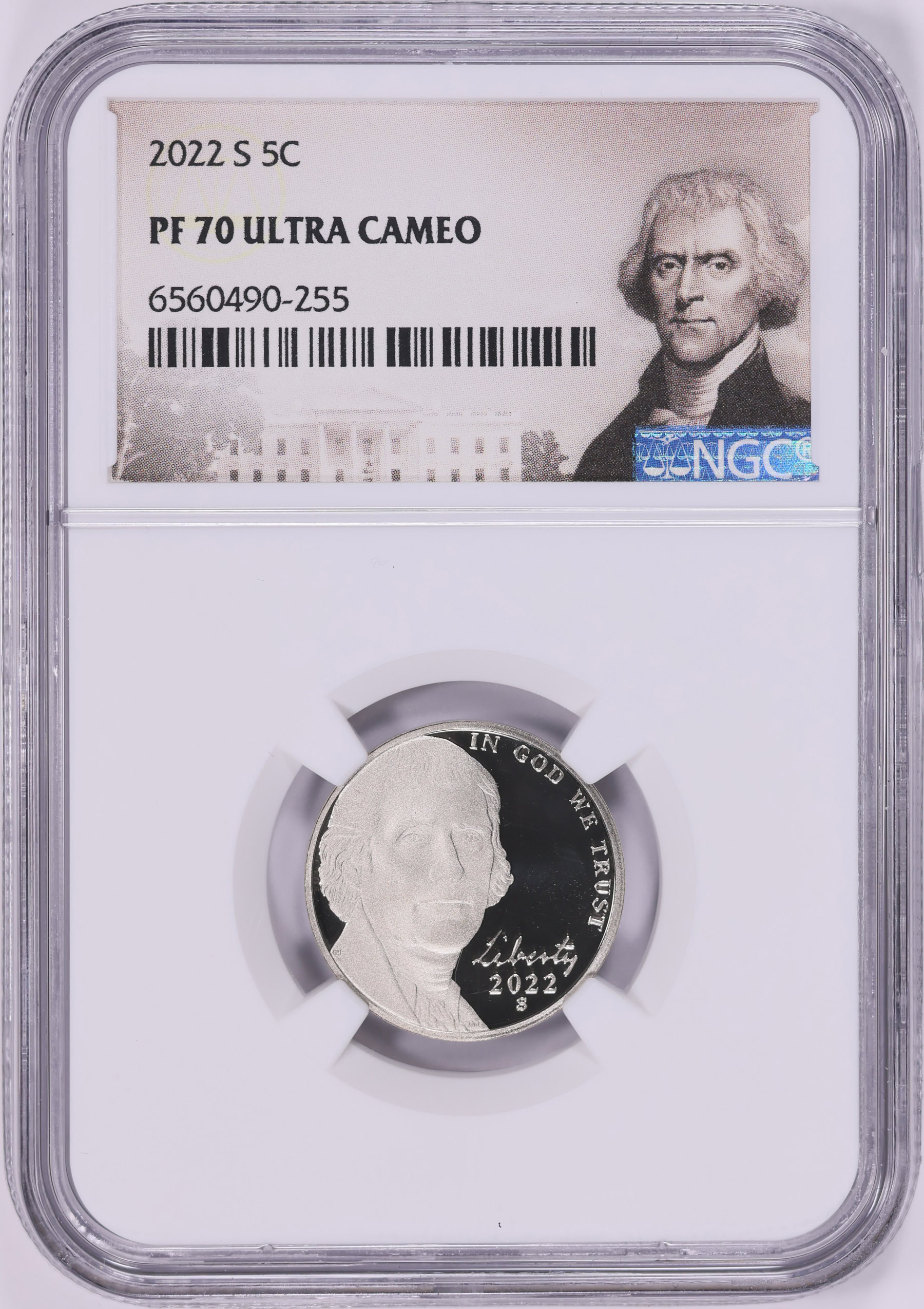 2022-S Jefferson Nickel NGC Proof-70 UC (Jefferson Label) (Item 1853847 ...